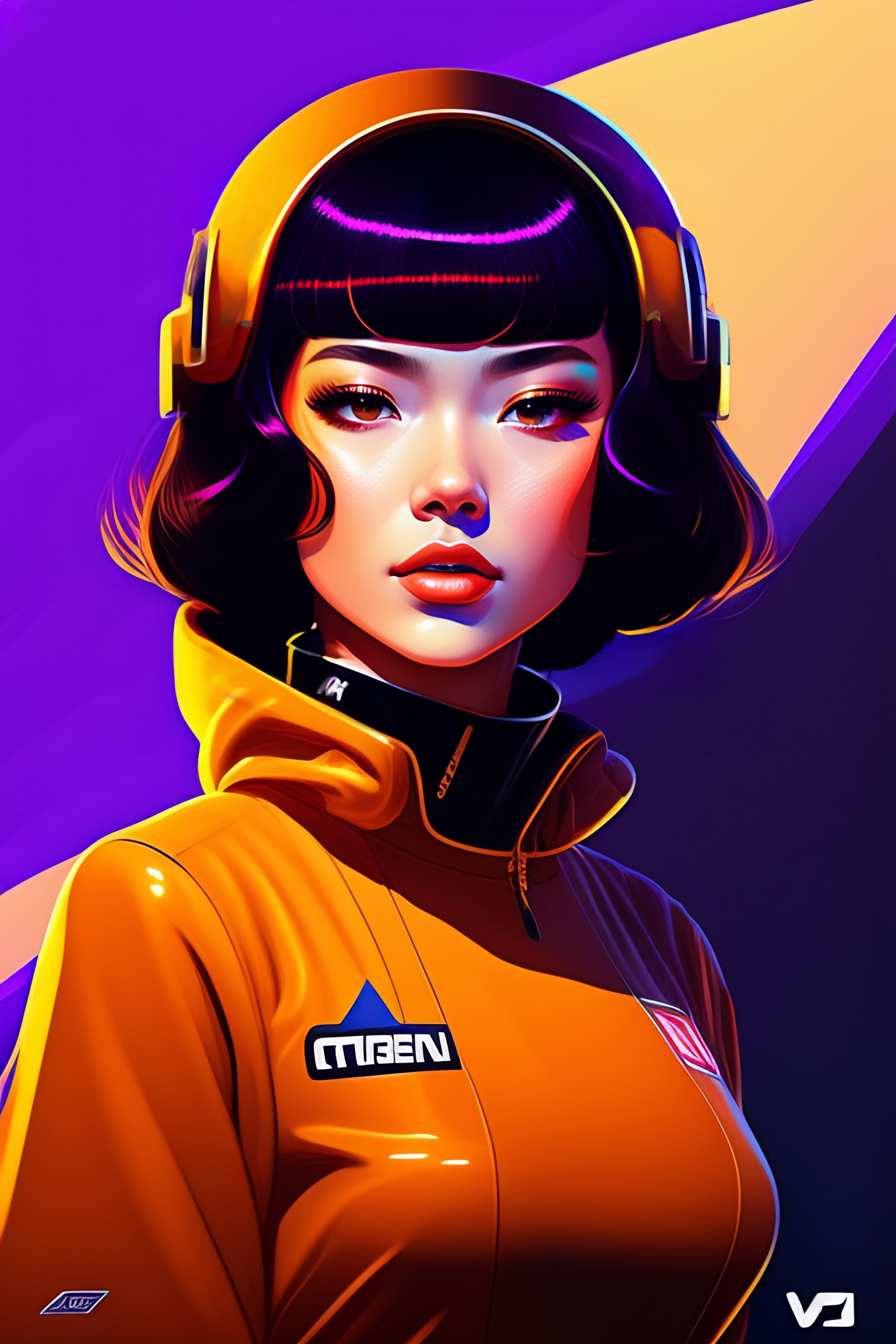 Lexica - Vector logo a portrait character design, Iconic Astro-girl ...