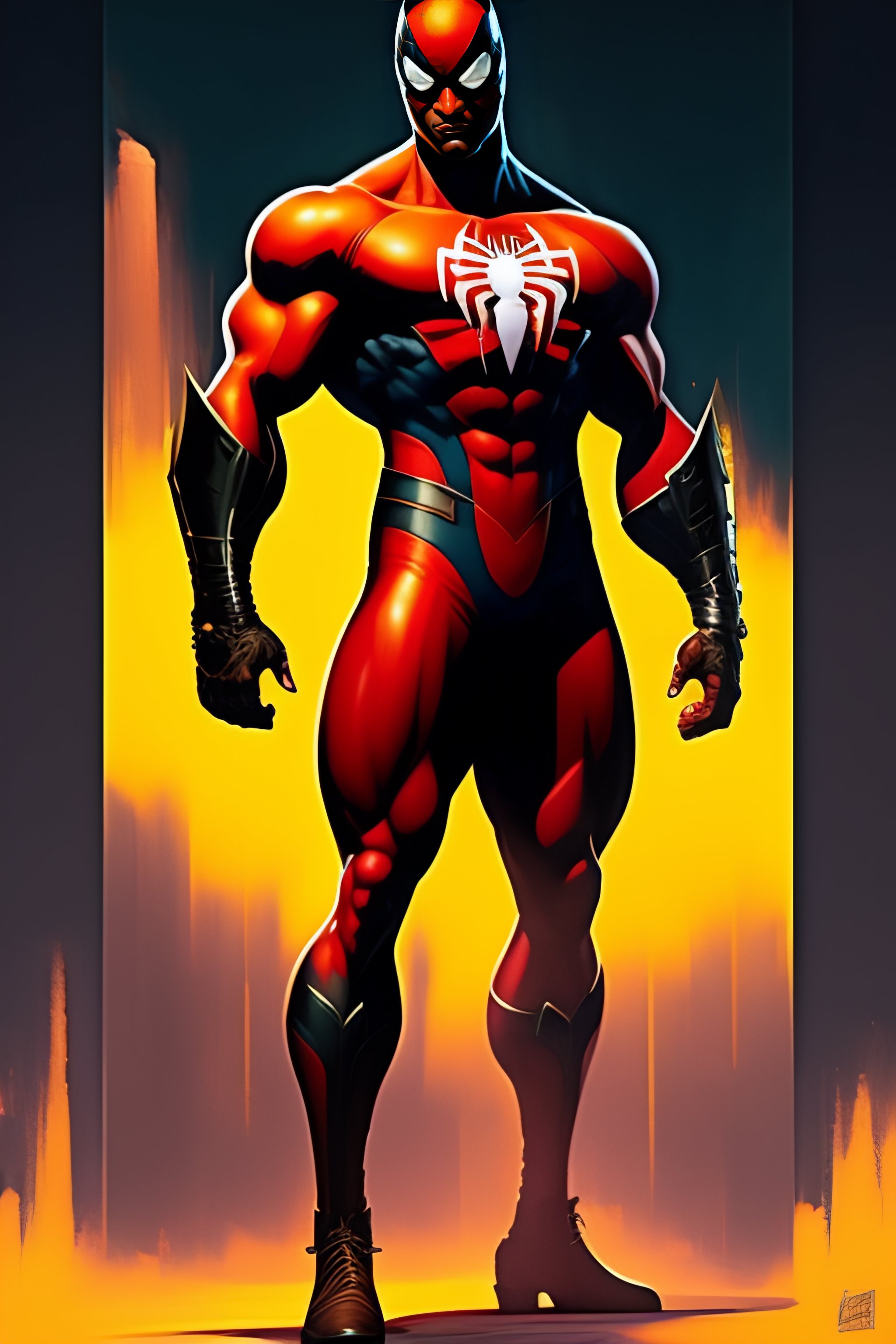 Lexica - Full body highly detailed portrait of muscular spiderman, by ...