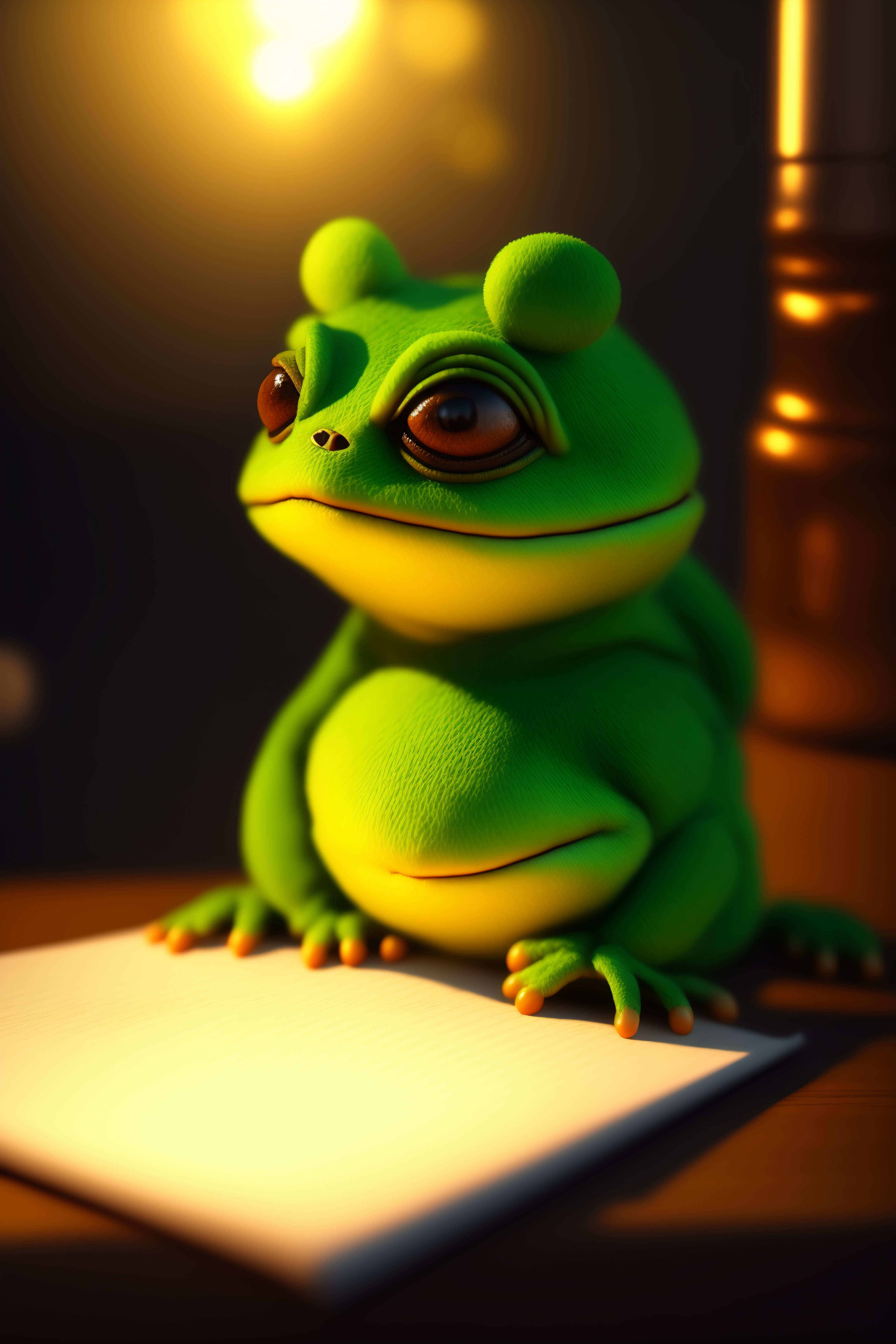 Lexica - An exhausted pepe the frog commiting tax fraud, paperwork ...