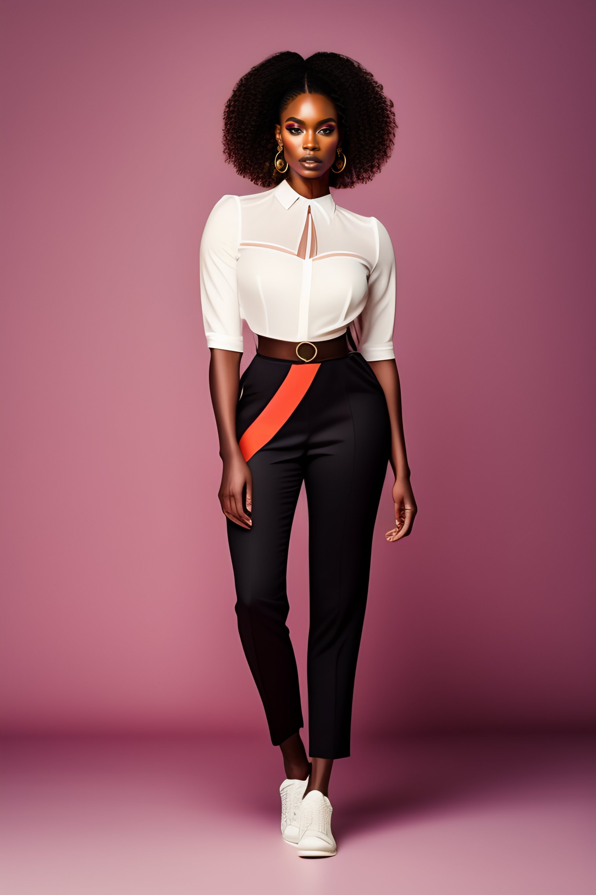 Lexica - Studio Portrait of nice black model wearing spring Outfit ...