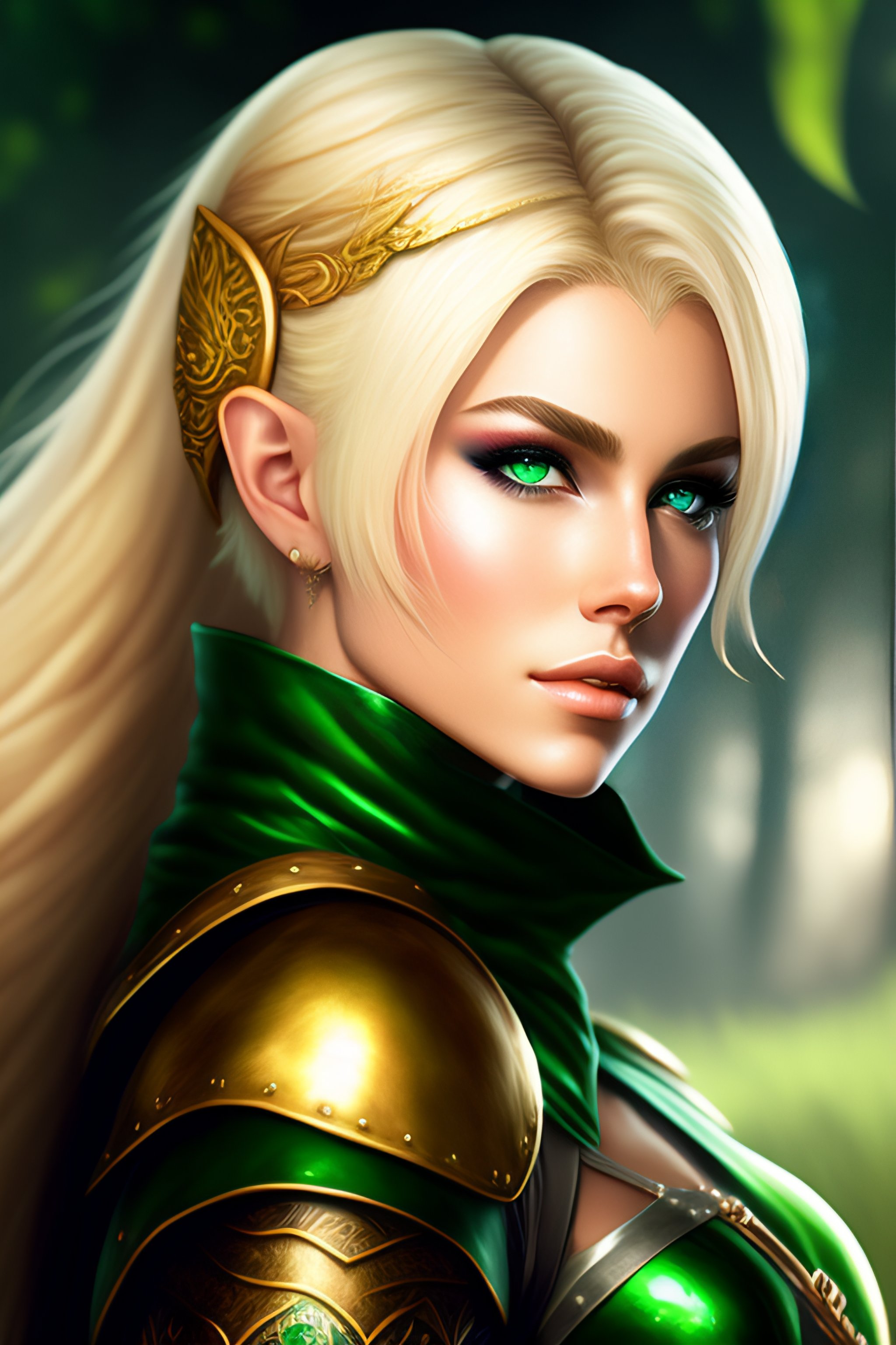 Lexica - Young adult female, leather armour, blonde hair, pixie cut ...