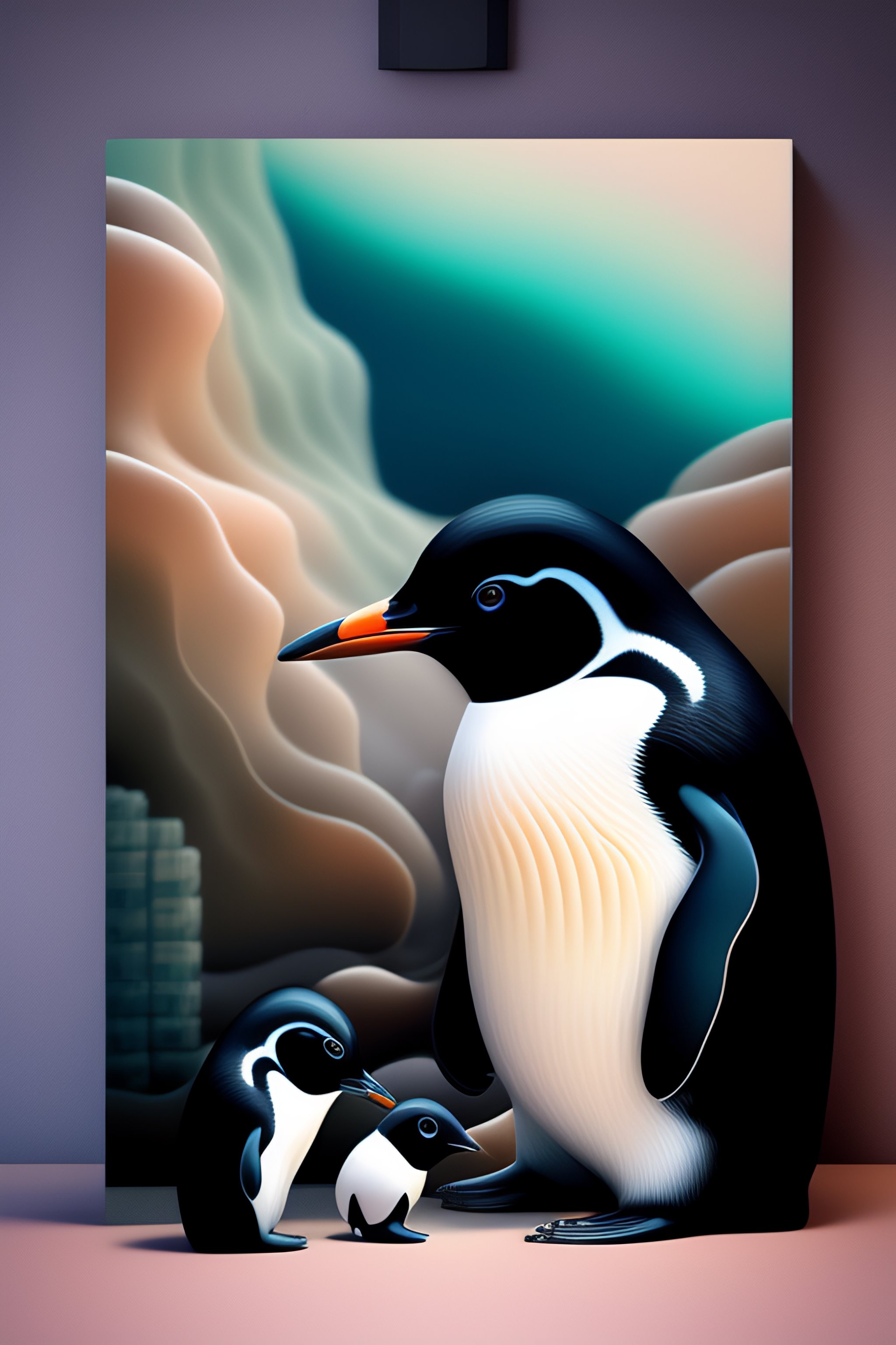 Lexica - Penguin cartoon tactical