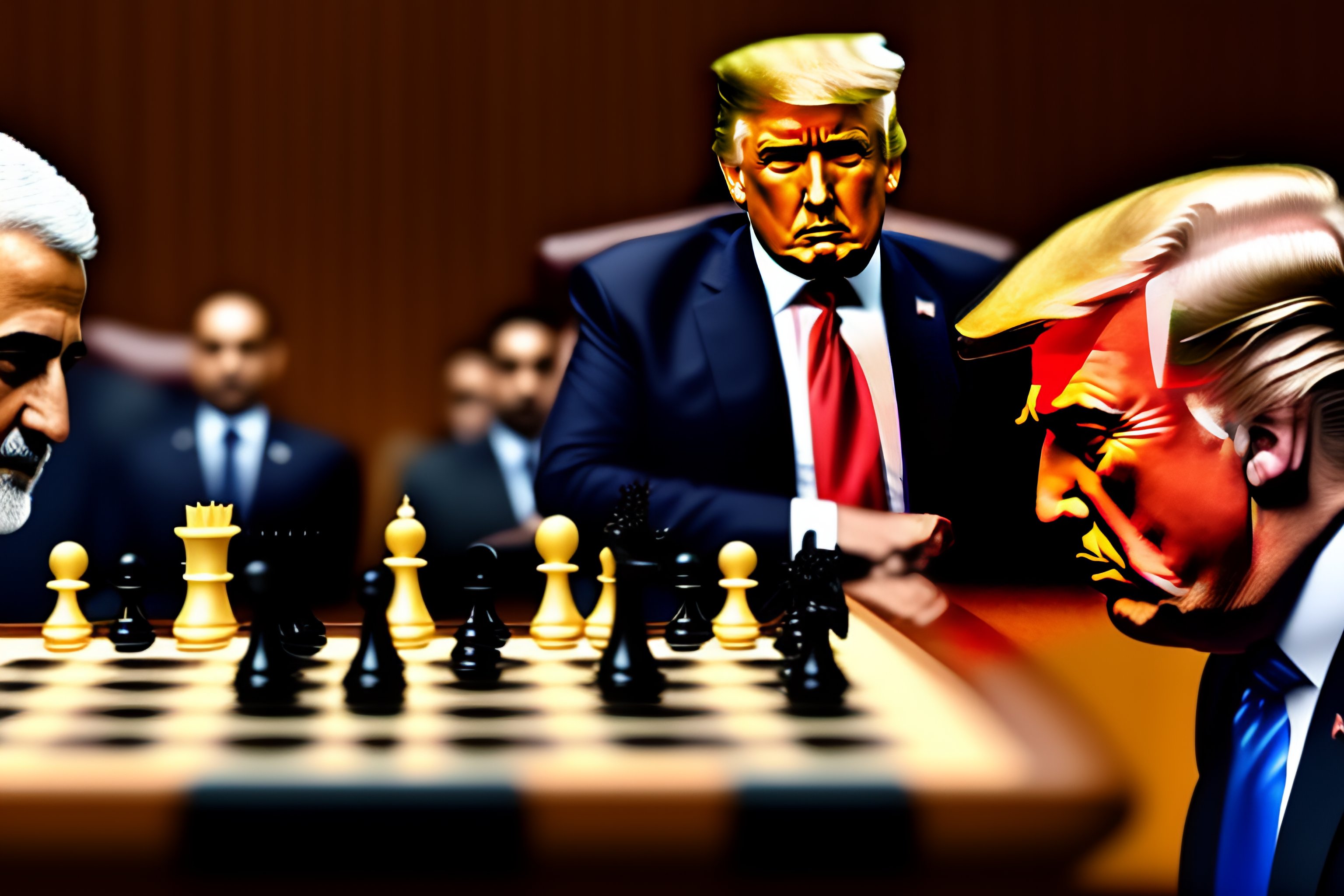 Lexica - Qasem soleimani and Trump are playing Chess