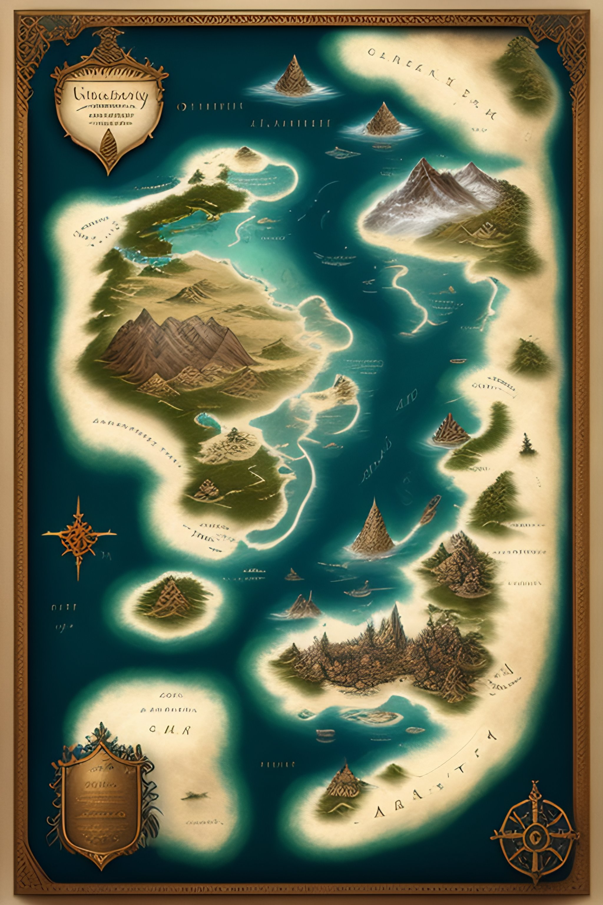 Lexica - Fantasy continent map in old medieval style