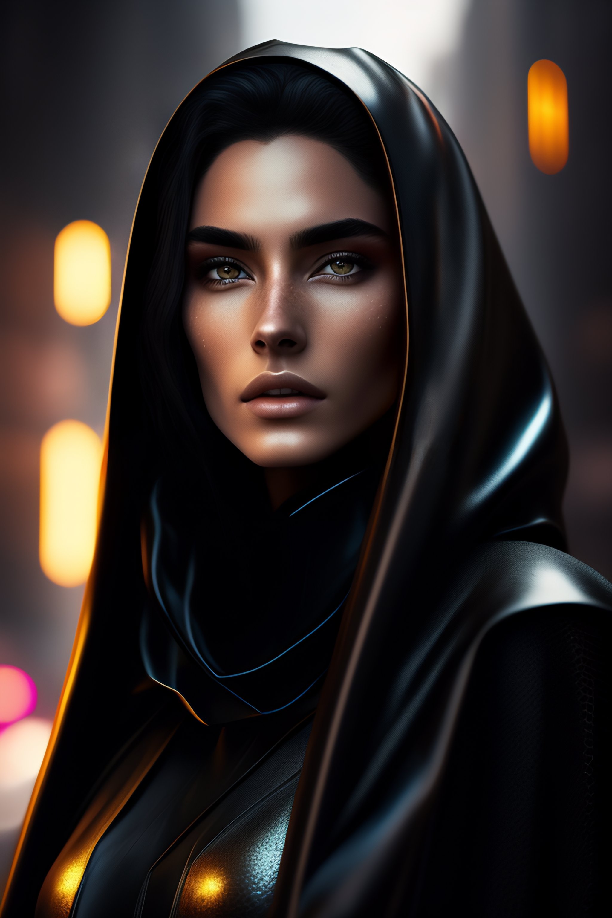 Lexica - Ultra realistic photography of a cyberpunk female with chrome ...