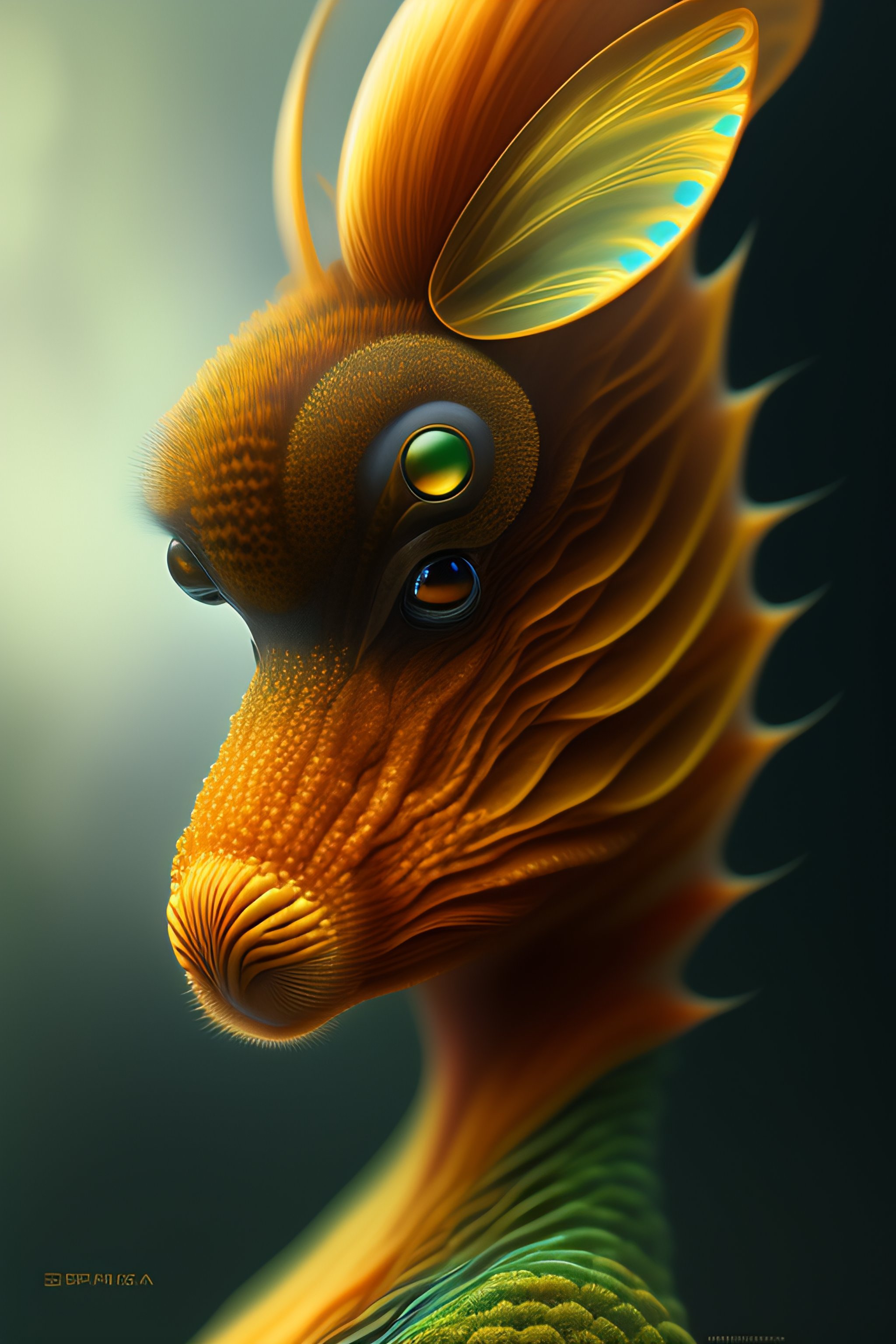 Lexica - Realistic portrait of a spore beast