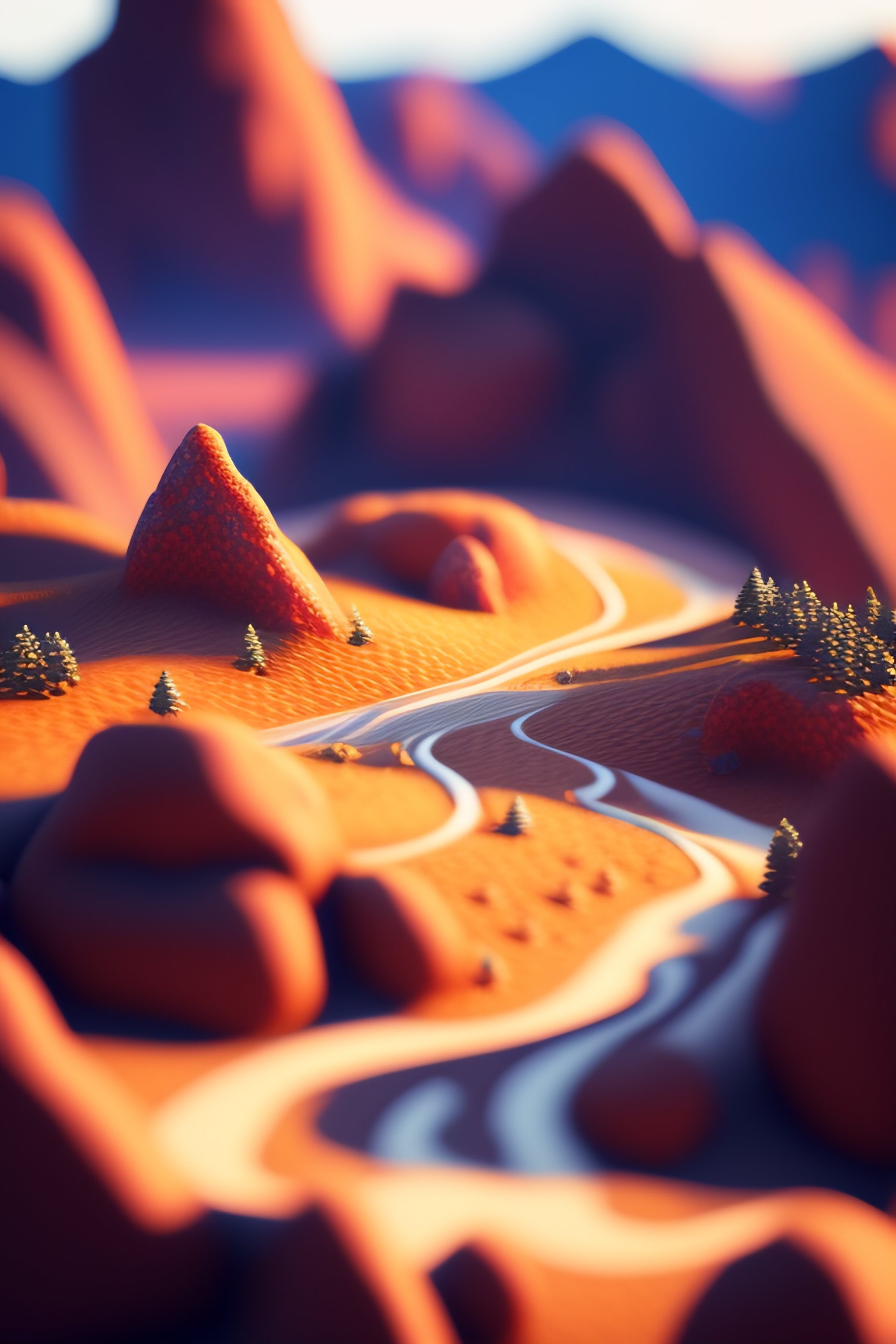 Lexica - 8k, Detailed photorealistic isometric valley in between ...