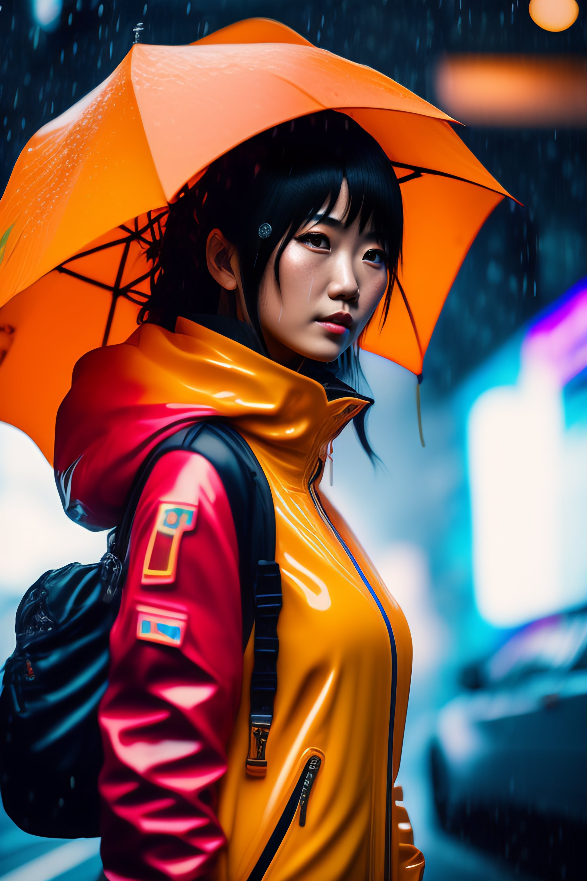 Lexica - Kaori from akira, cyborg parts, rainy Neo Tokio photo shoot ...