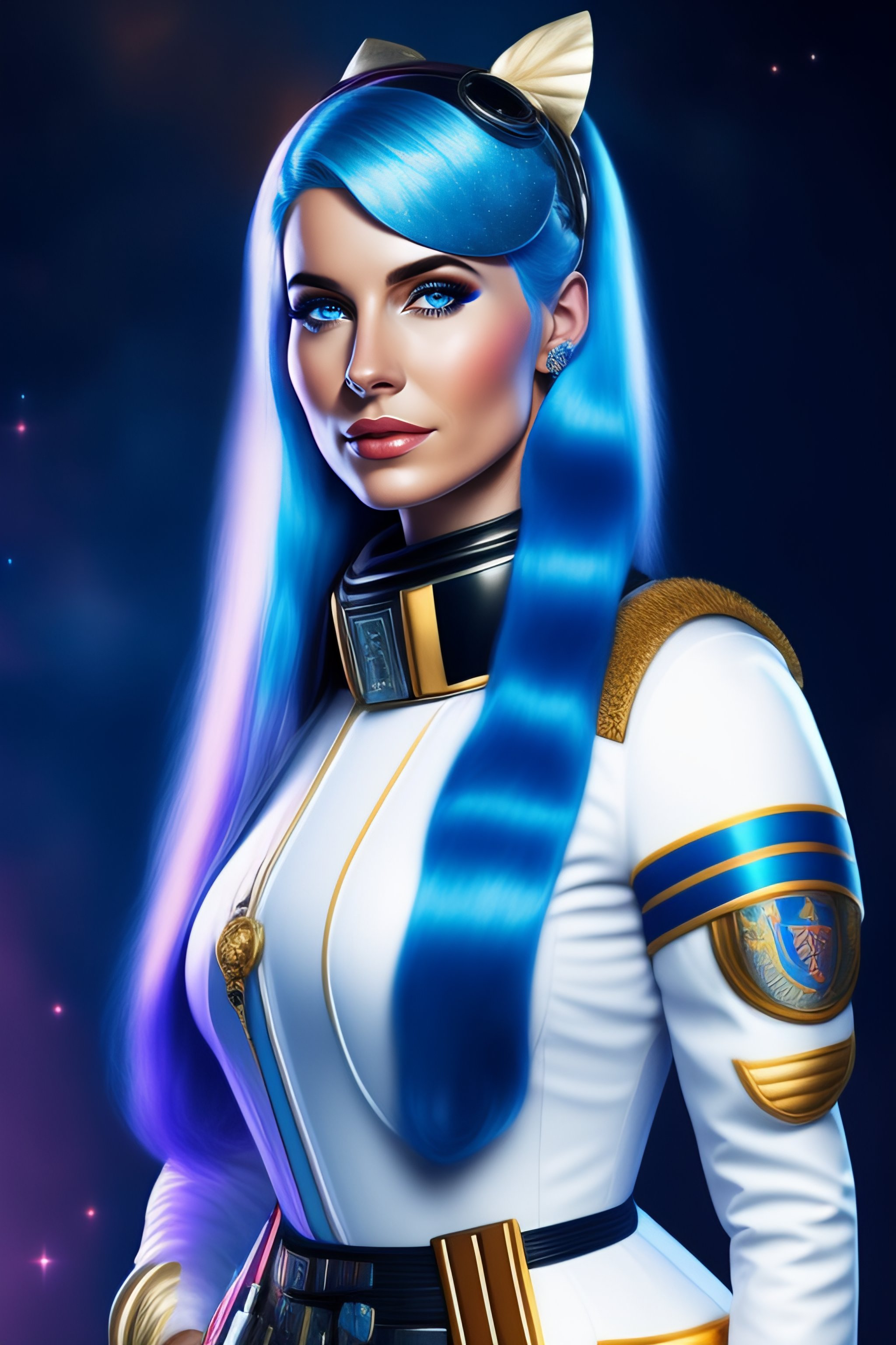 Lexica - Sci fi white girl with blue hair, british, imperial, princess ...