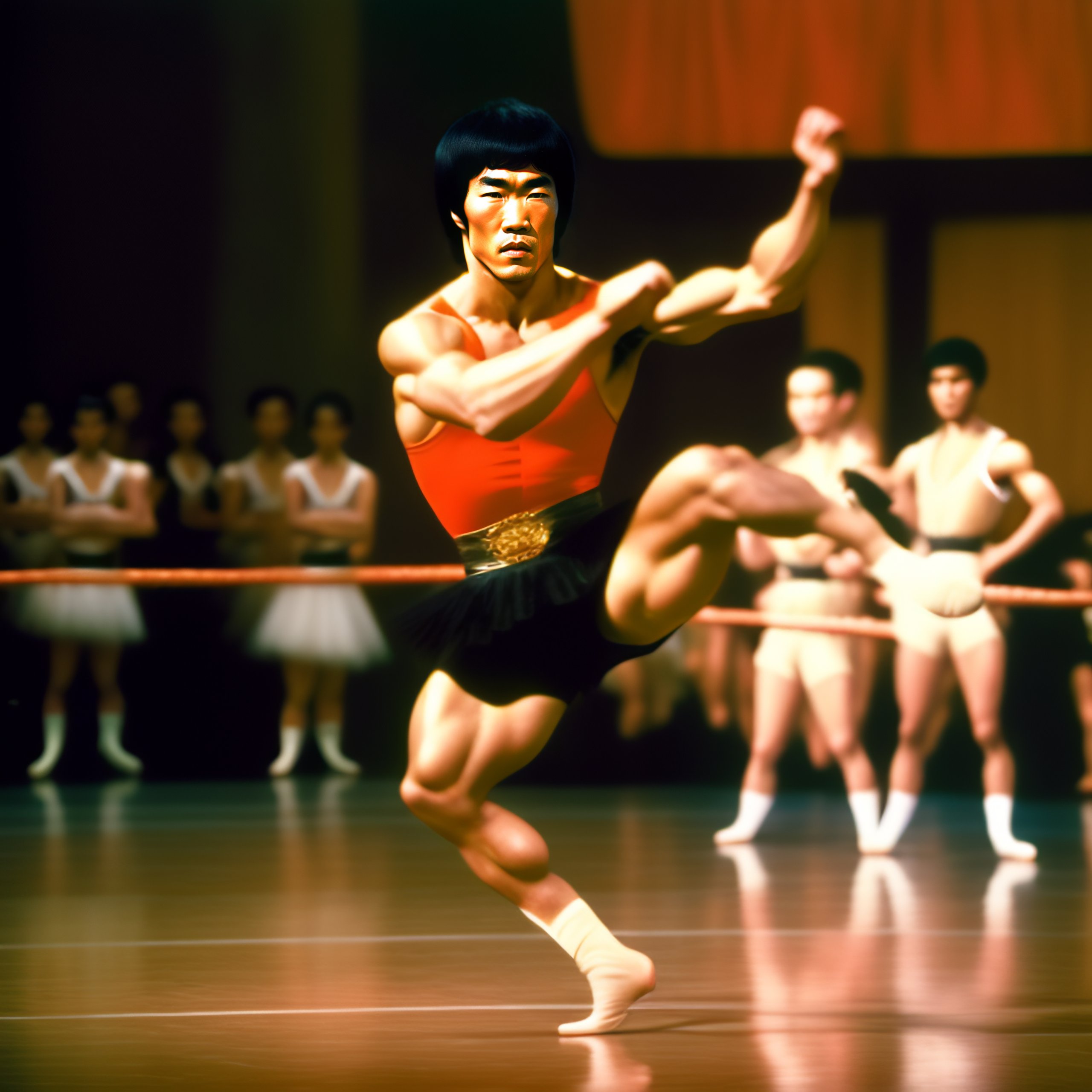 Lexica - Bruce lee in ballerina tutu dancing nutcracker