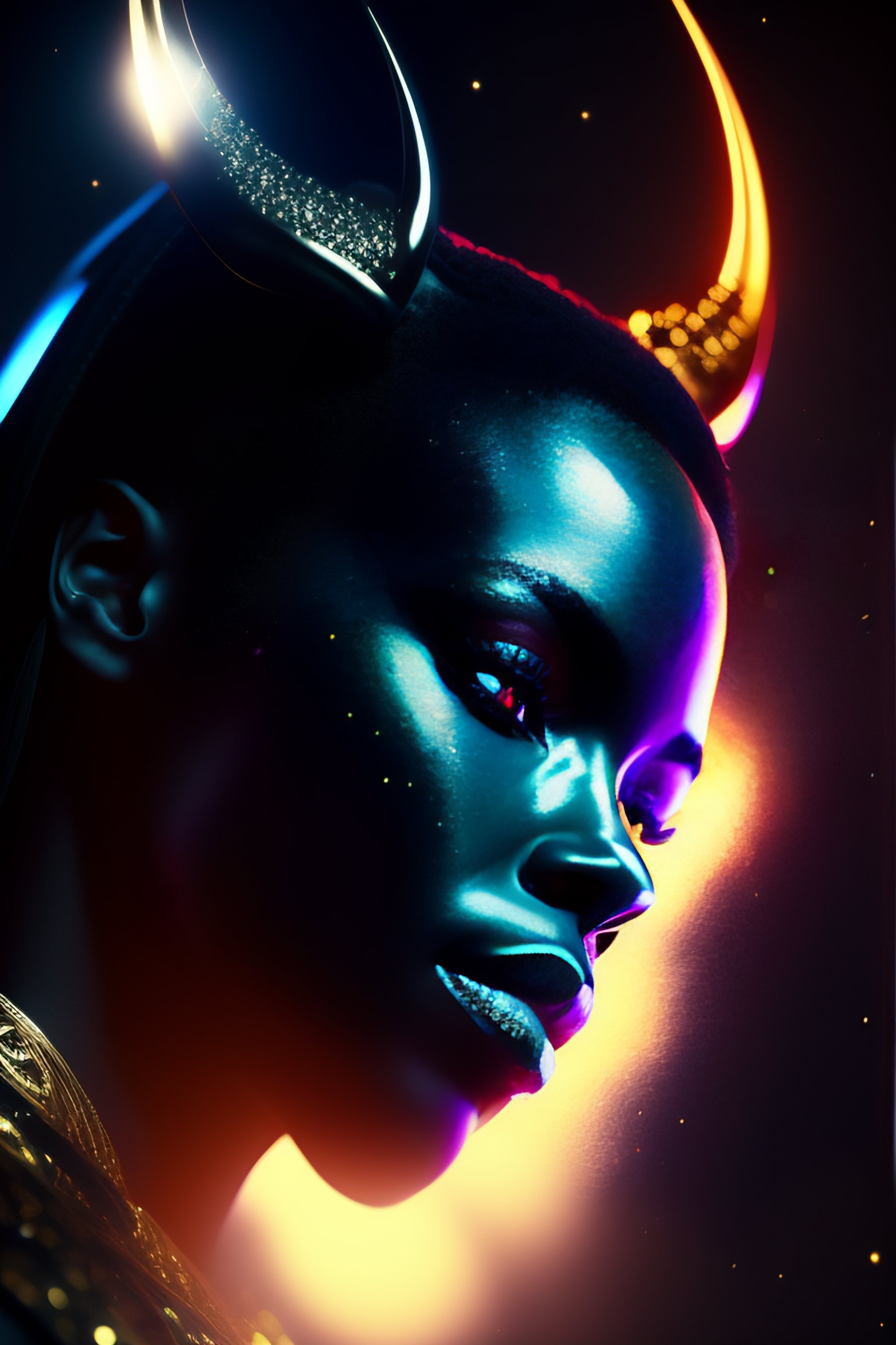 Lexica - A demonic all black human entity with horns that has white ...