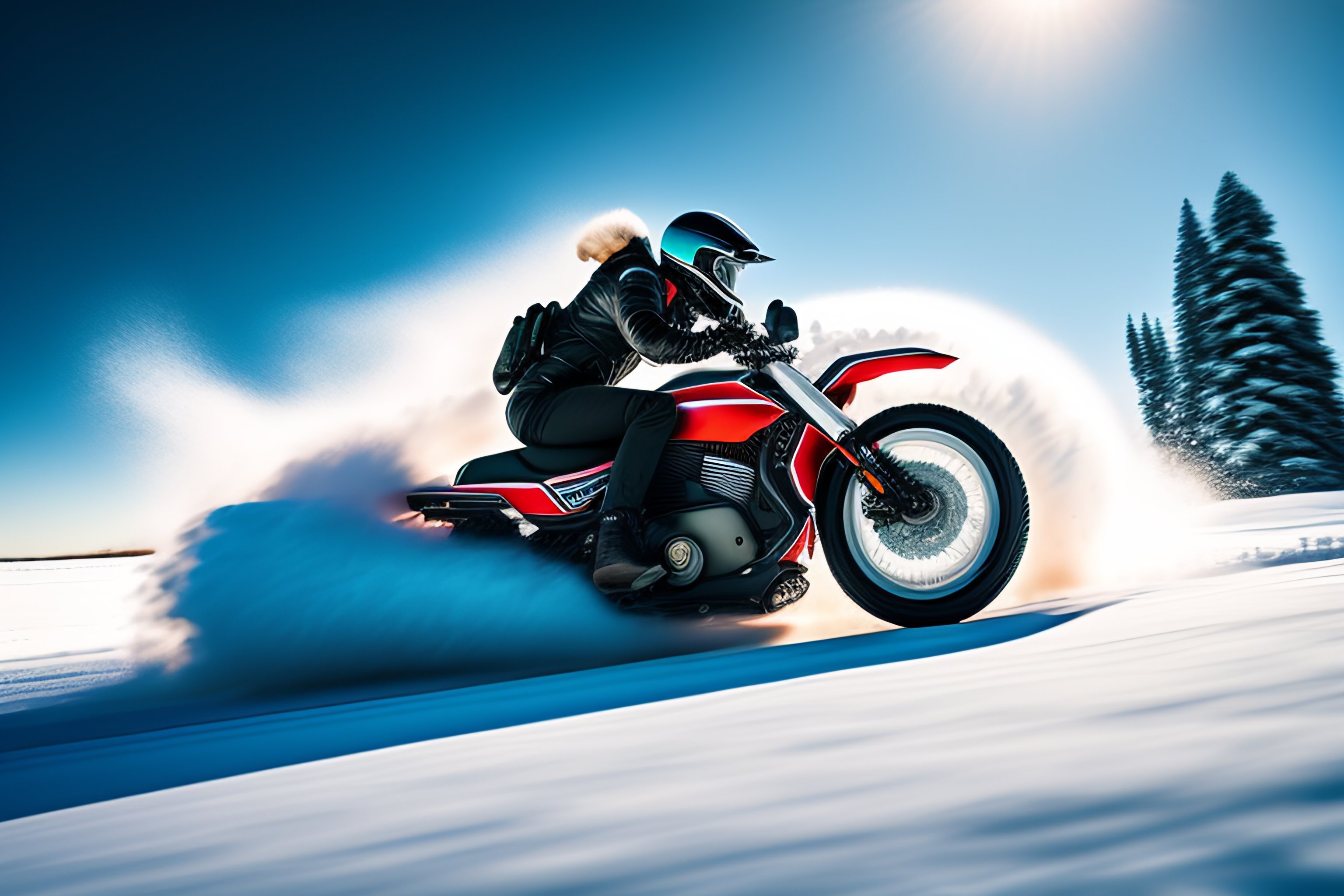 Lexica - Motorcycle speeding through snow