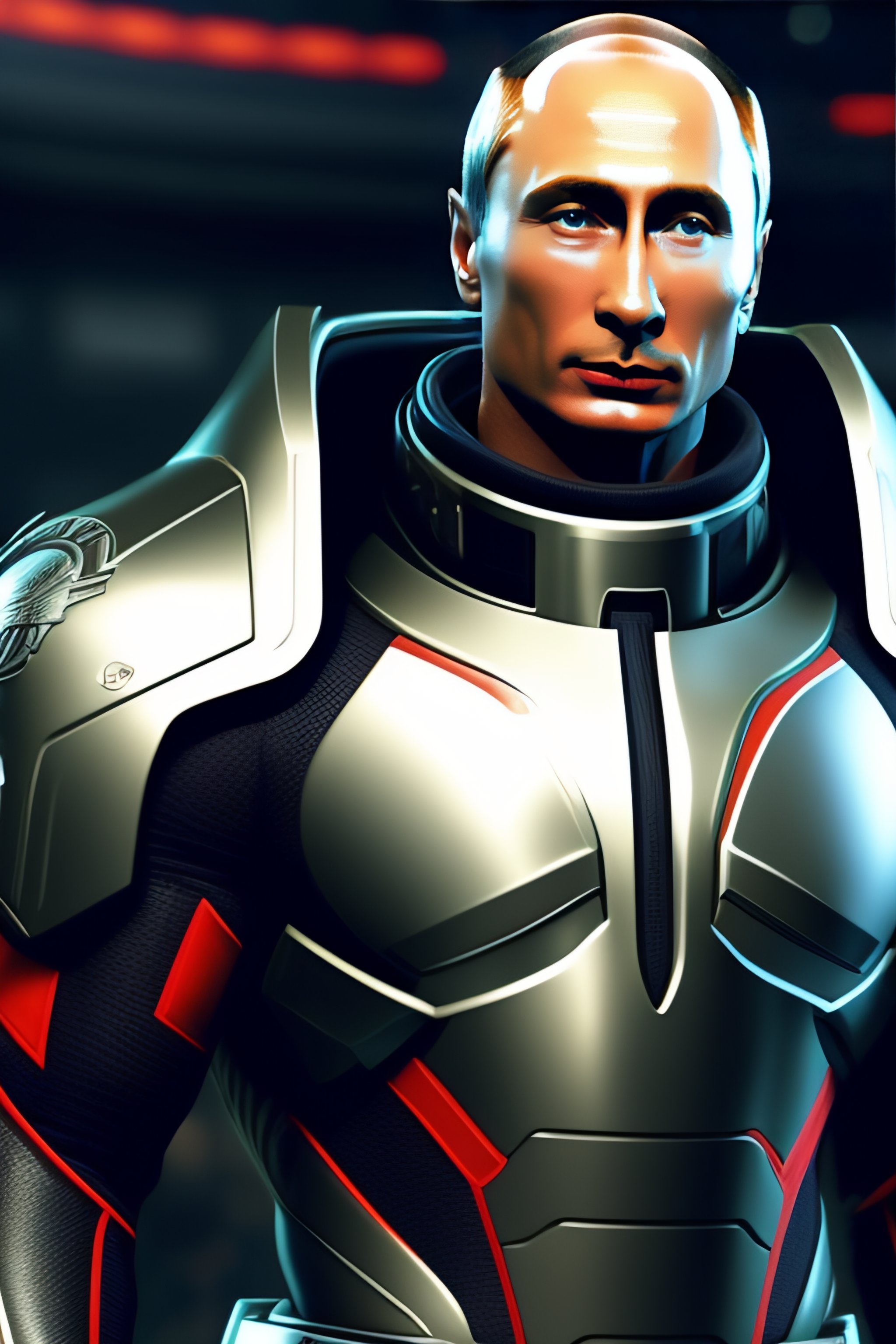 Lexica - Putin dressed with Mass Effect armor