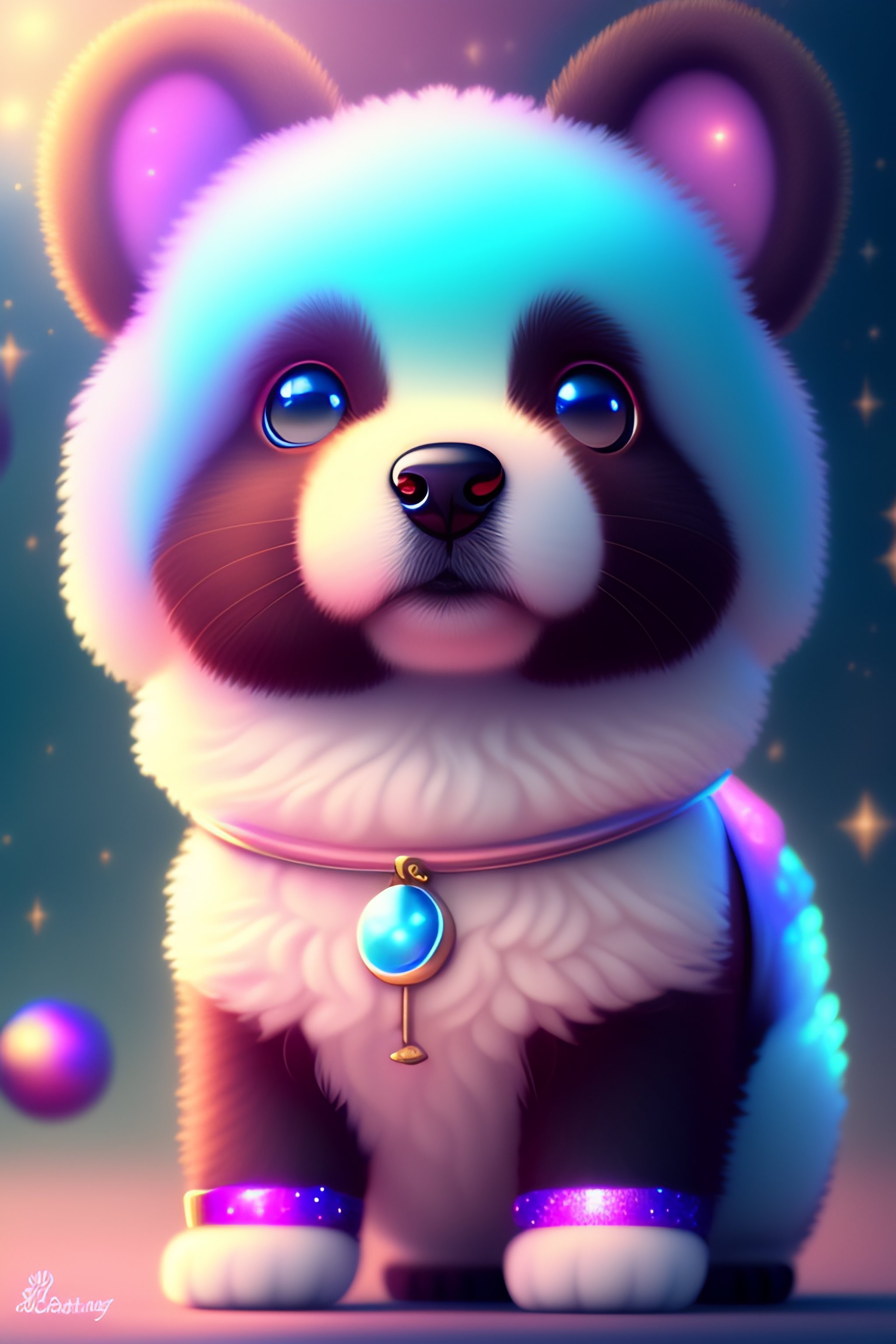 Lexica - CUTE AND ADORABLE CARTOON FLUFFY PUPPY, SPACE, FANTASY ...