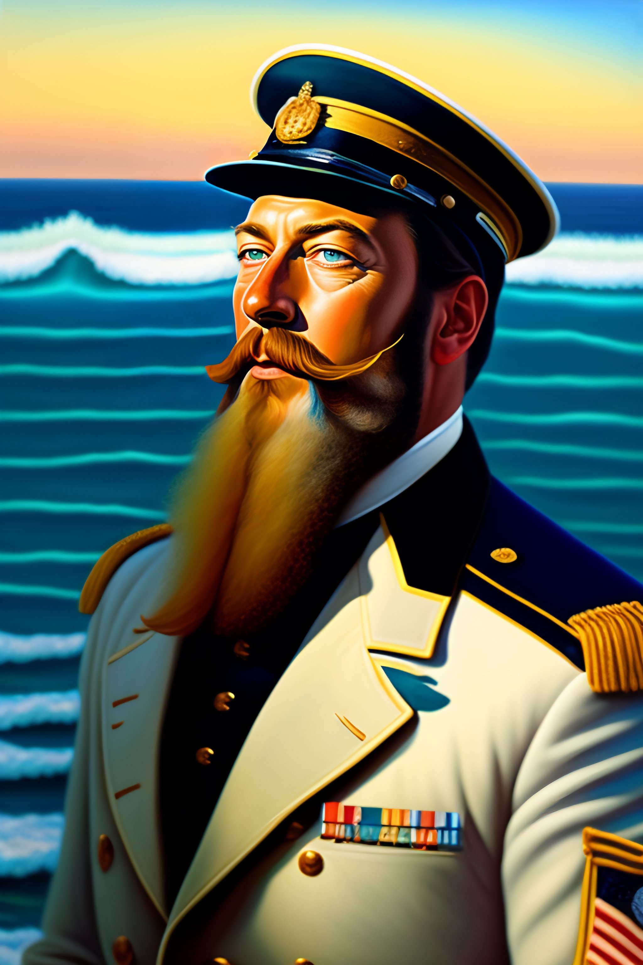 Lexica - Sea captain. rex harrison, trimmed beard, oil painting,