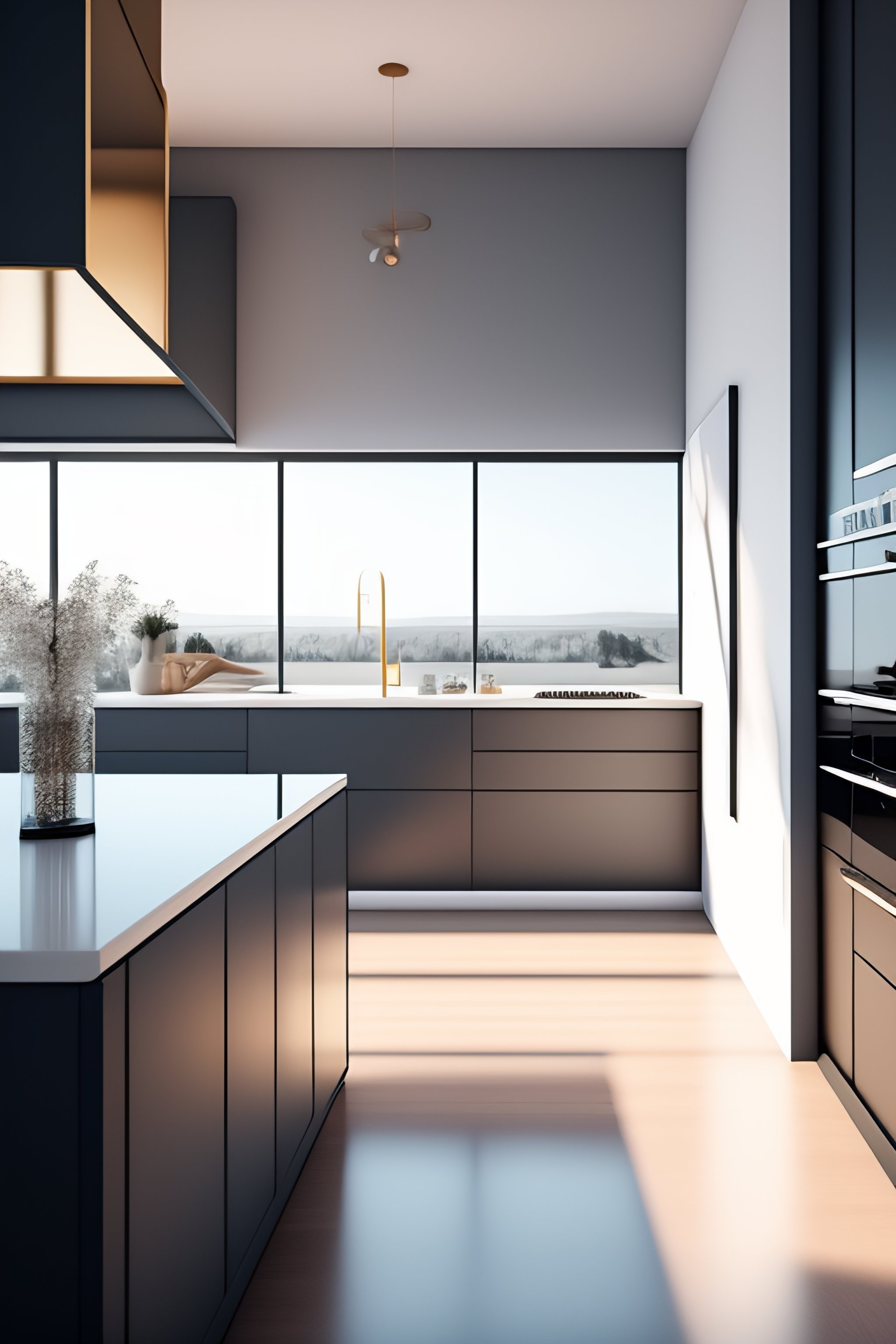 Lexica - A modern kitchen, interior design, light, 50mm, soft light ...