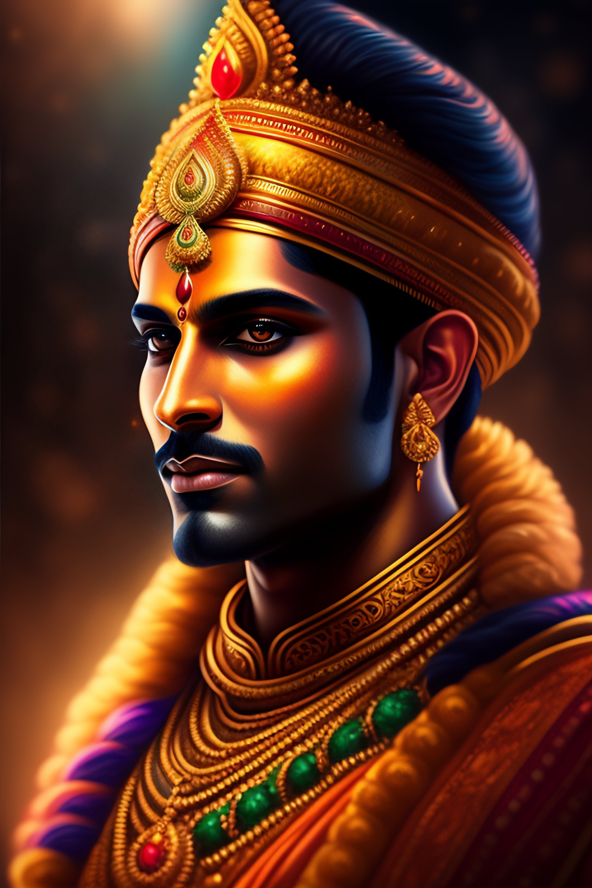 Lexica - Portrait of a Krishna, fantasy, front light, intricate ...