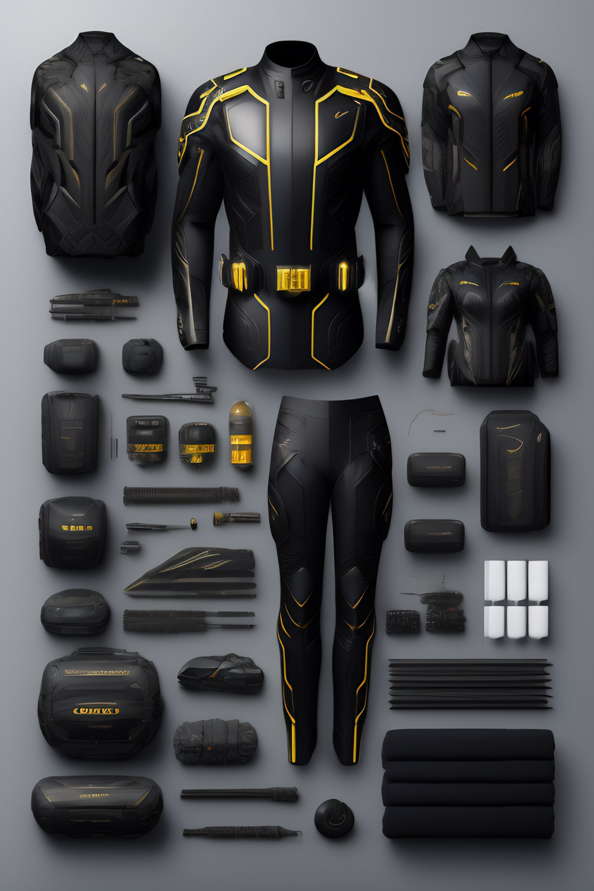 Lexica - Dc black ray suit, Costumes and mechanical parts, Knolling ...