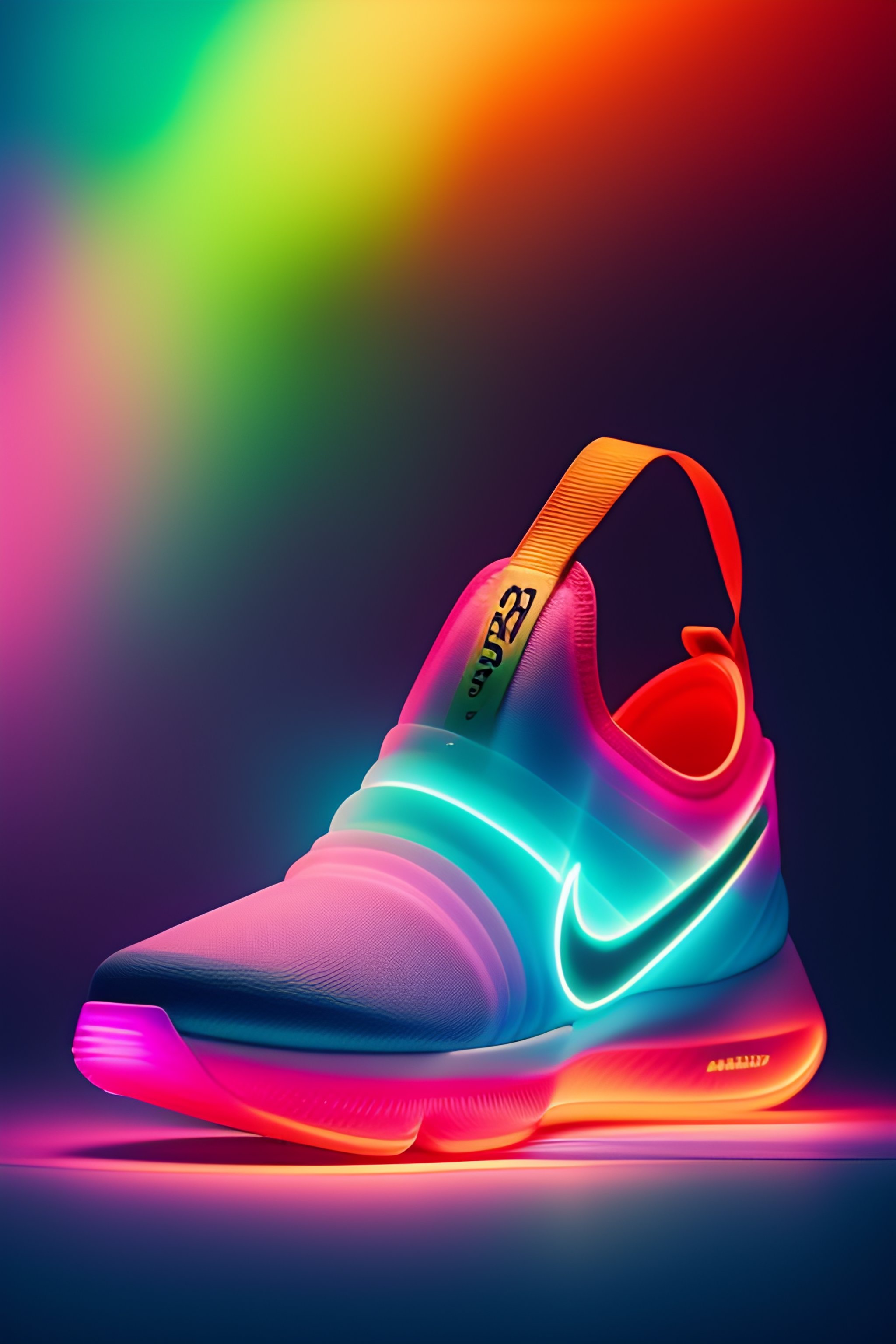 Lexica - Futuristic nike show, minimalistic design, glowing sole