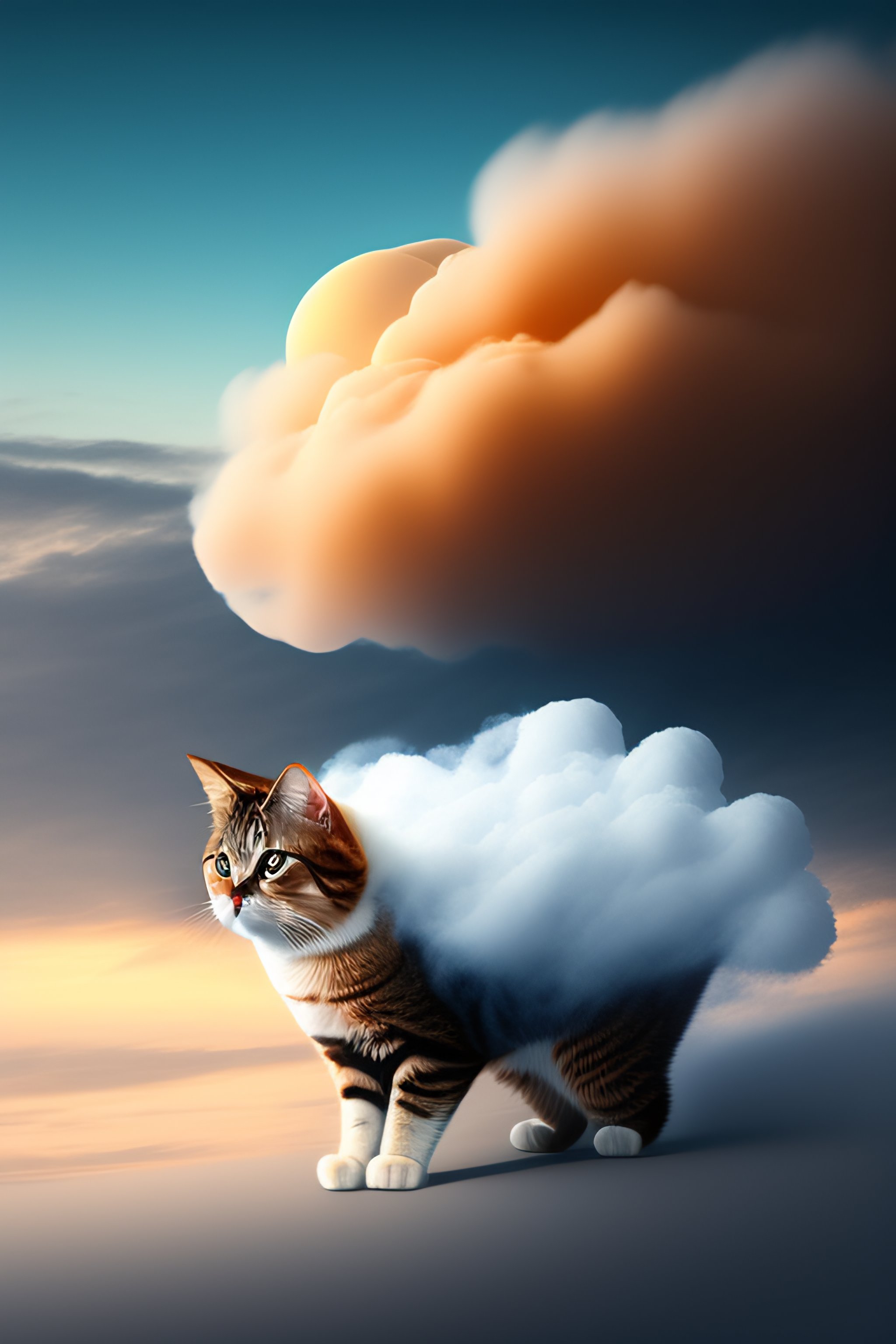 Lexica - Delivery cat in a cloud