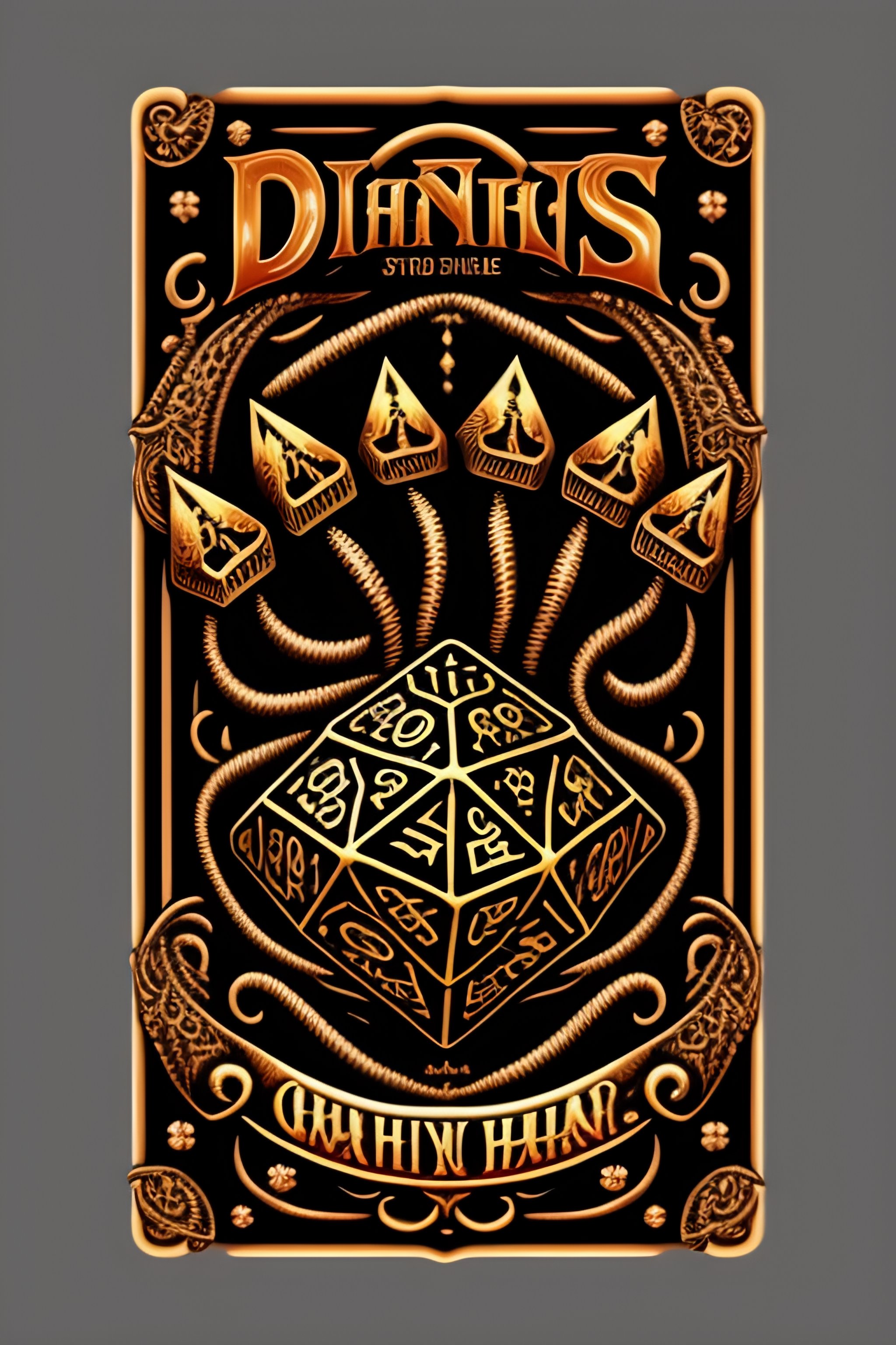 Lexica - Skeletal hands holding d20 dice, 80s style t-shirt, highly ...
