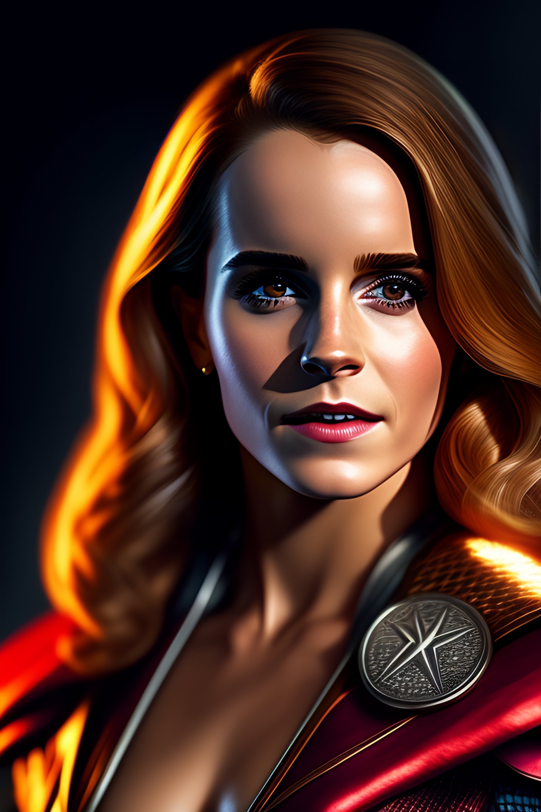 Lexica - Detailed realistic image of Emma Watson as Thor, cinematic ...