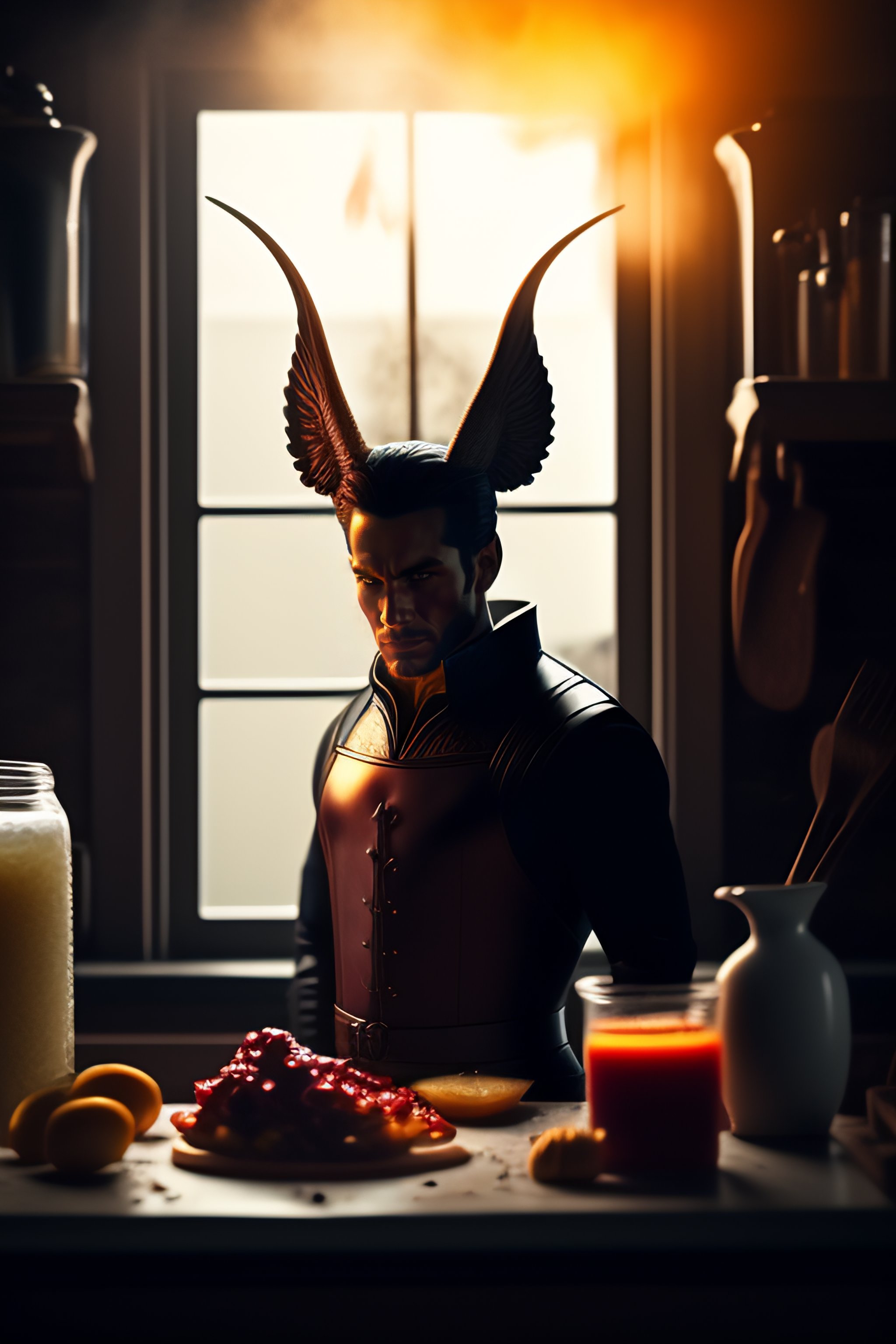 Lexica - Lucifer from Helltaker in the Kitchen