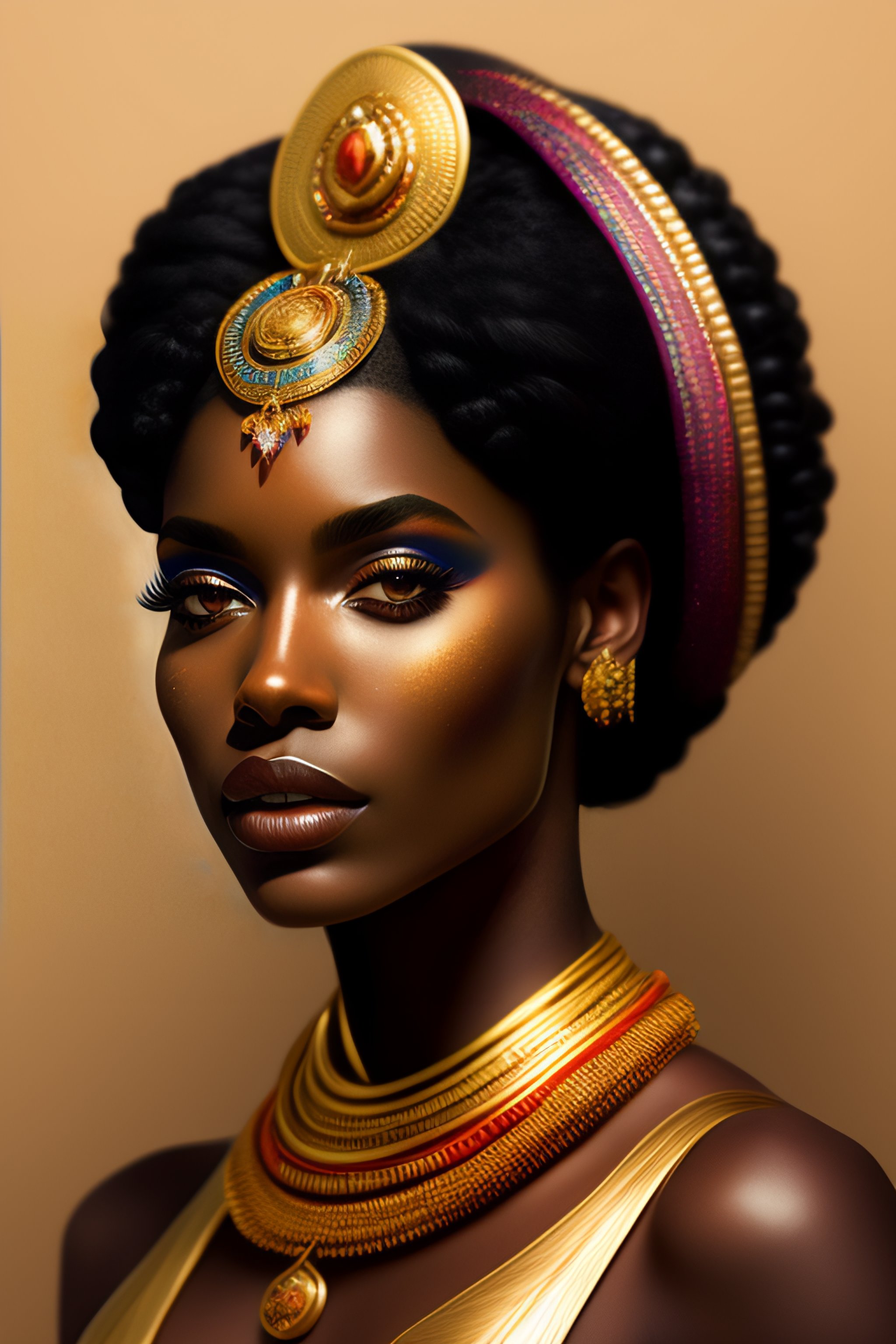Lexica - Attractive dark-skinned Cleopatra by Sam Spratt