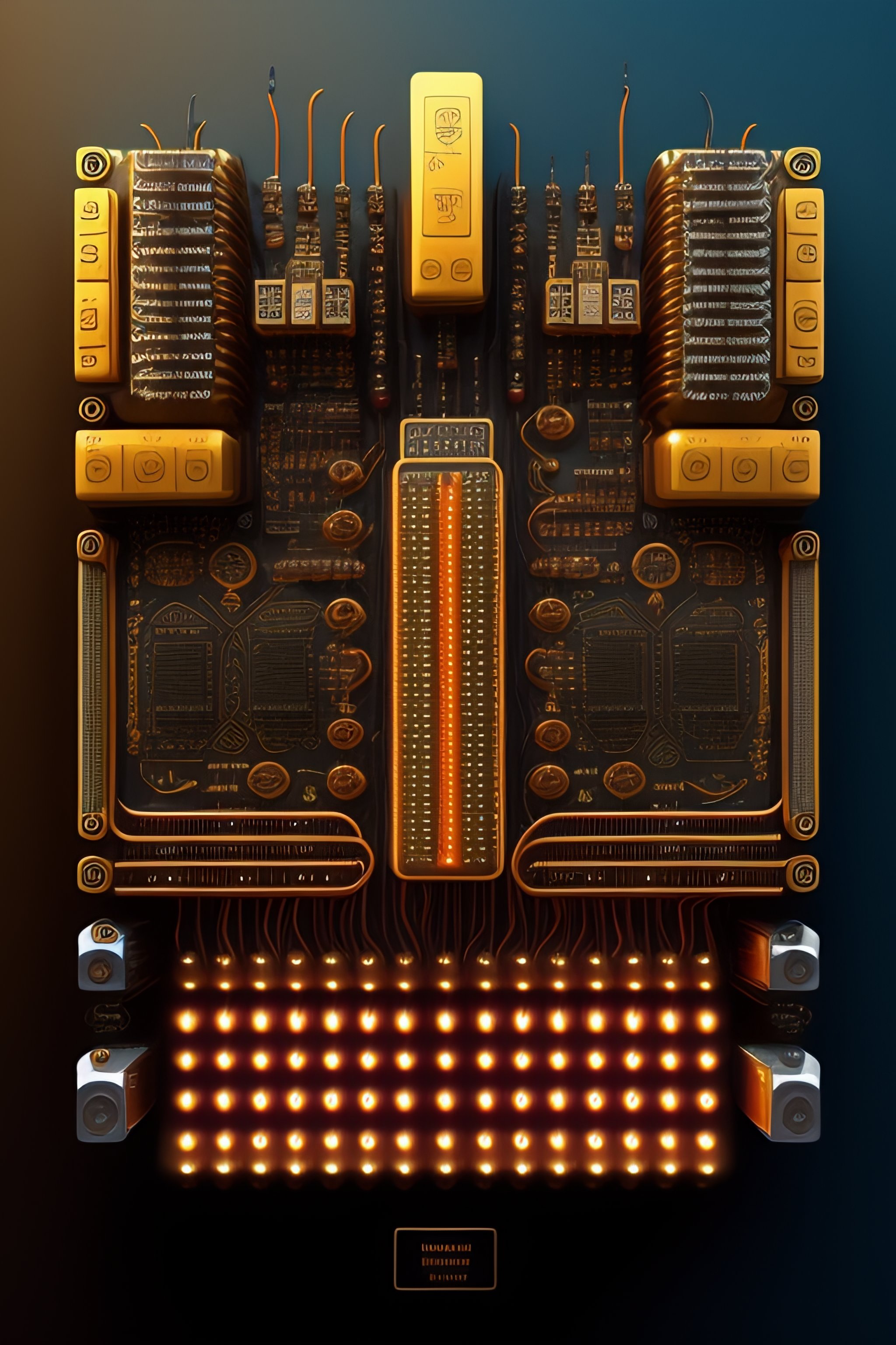 Lexica - Coat of arms made of electrical circuits and a keyboard