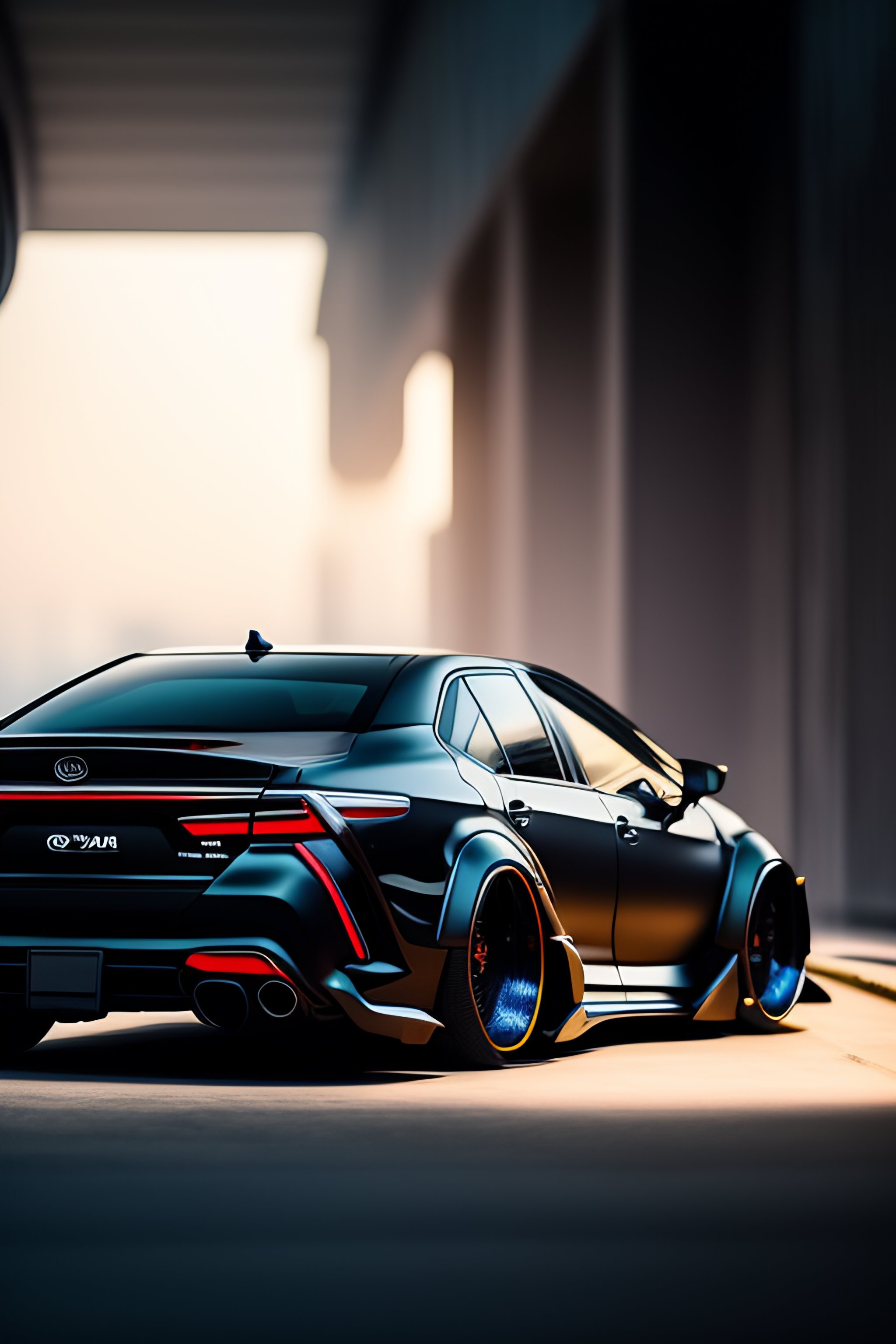 Lexica - Black color car toyota camry 55,8k resoultion, futuristic ...