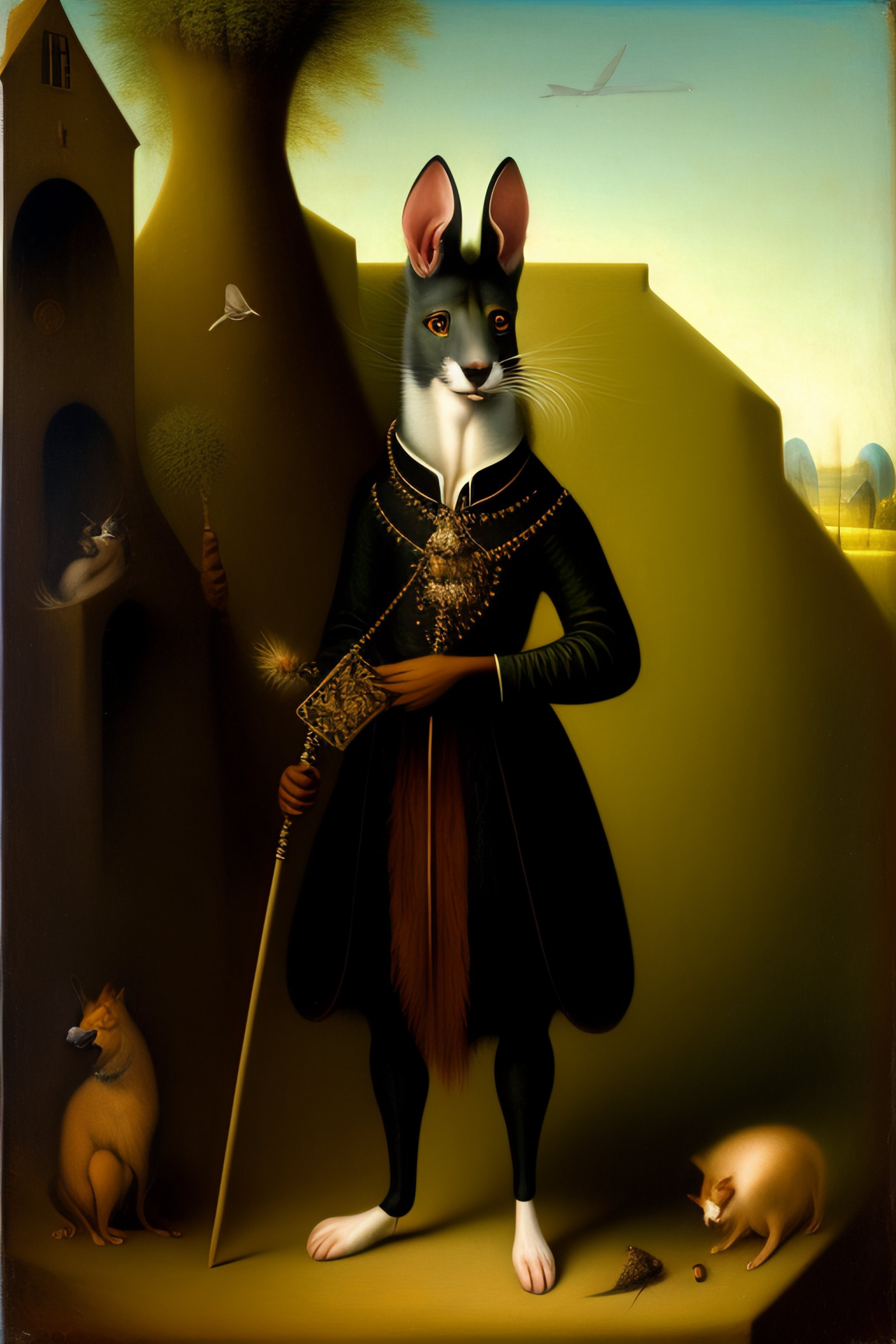 Lexica - Anthropomorphic voodoo weasel, eerie and whimsical background ...