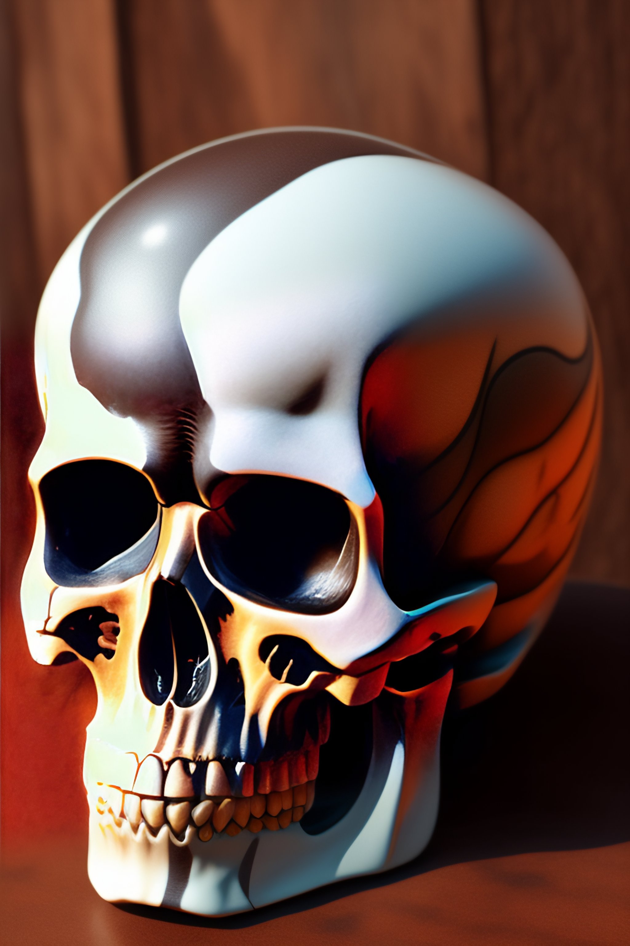 Lexica - Dead human skeletons head, very detailed, 1960s theme ghost ...