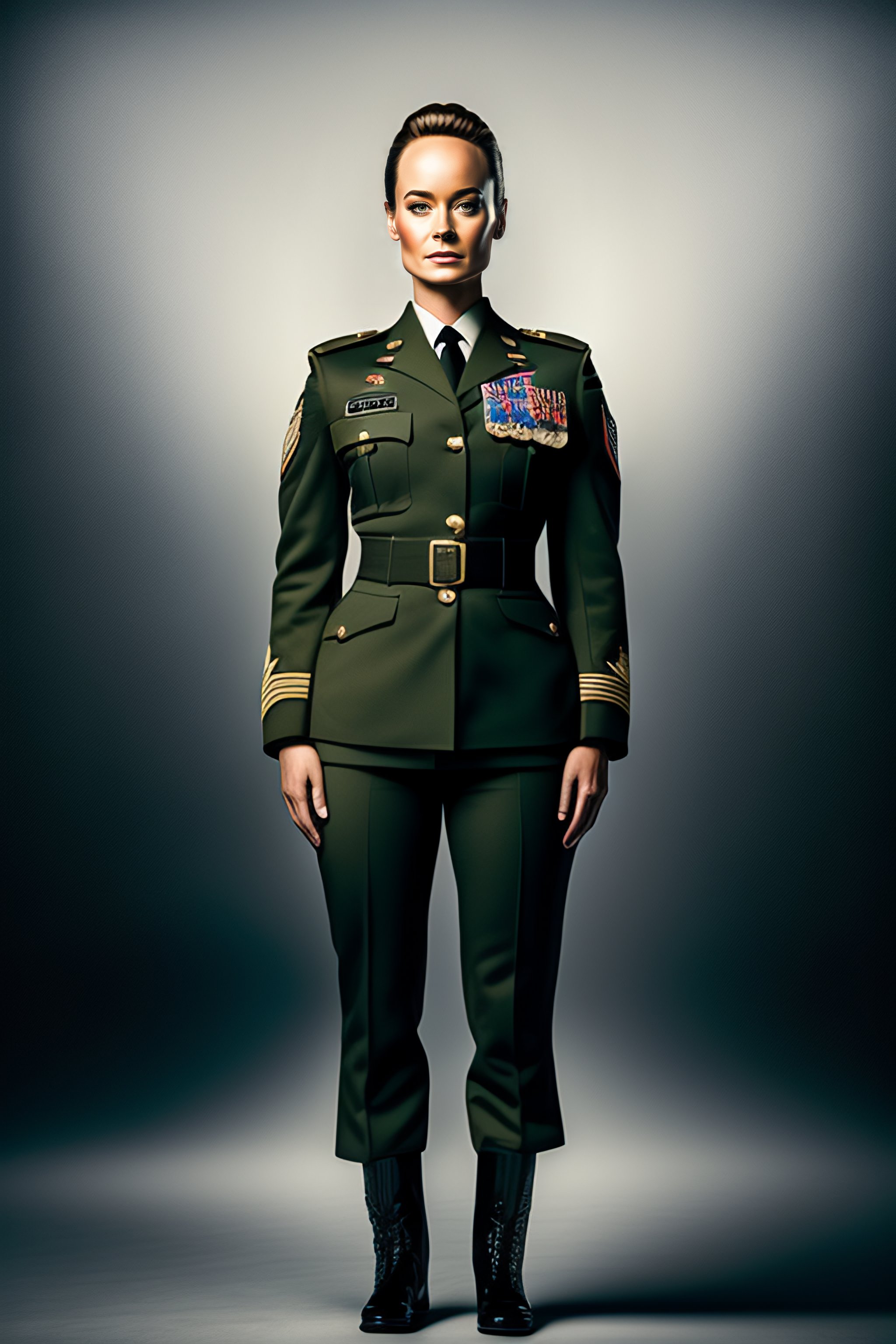Lexica - Brie Larson as a female military officer, realistic detailed ...