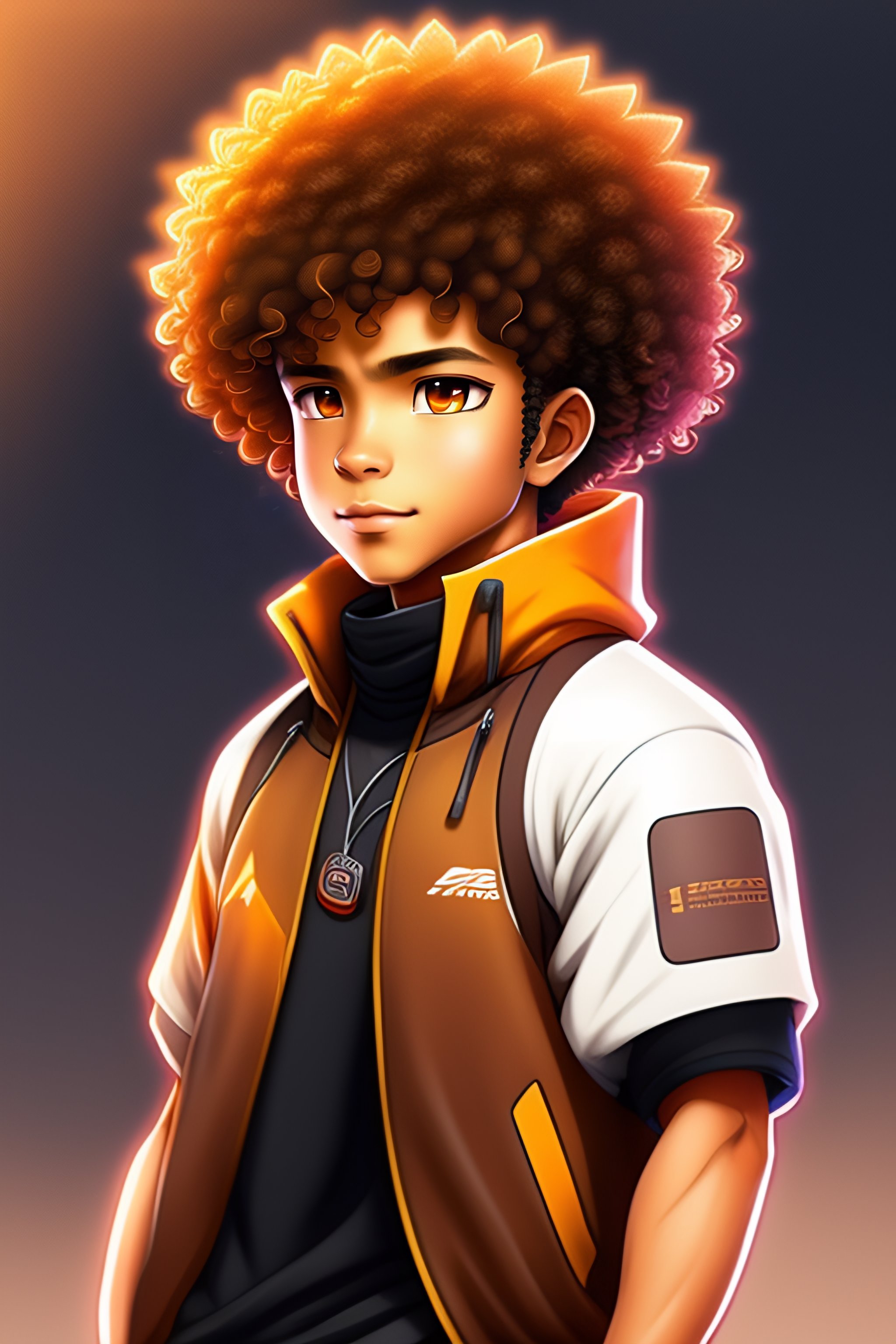 Lexica - Male brown Pokemon trainer with curly hair in techwear clothes ...