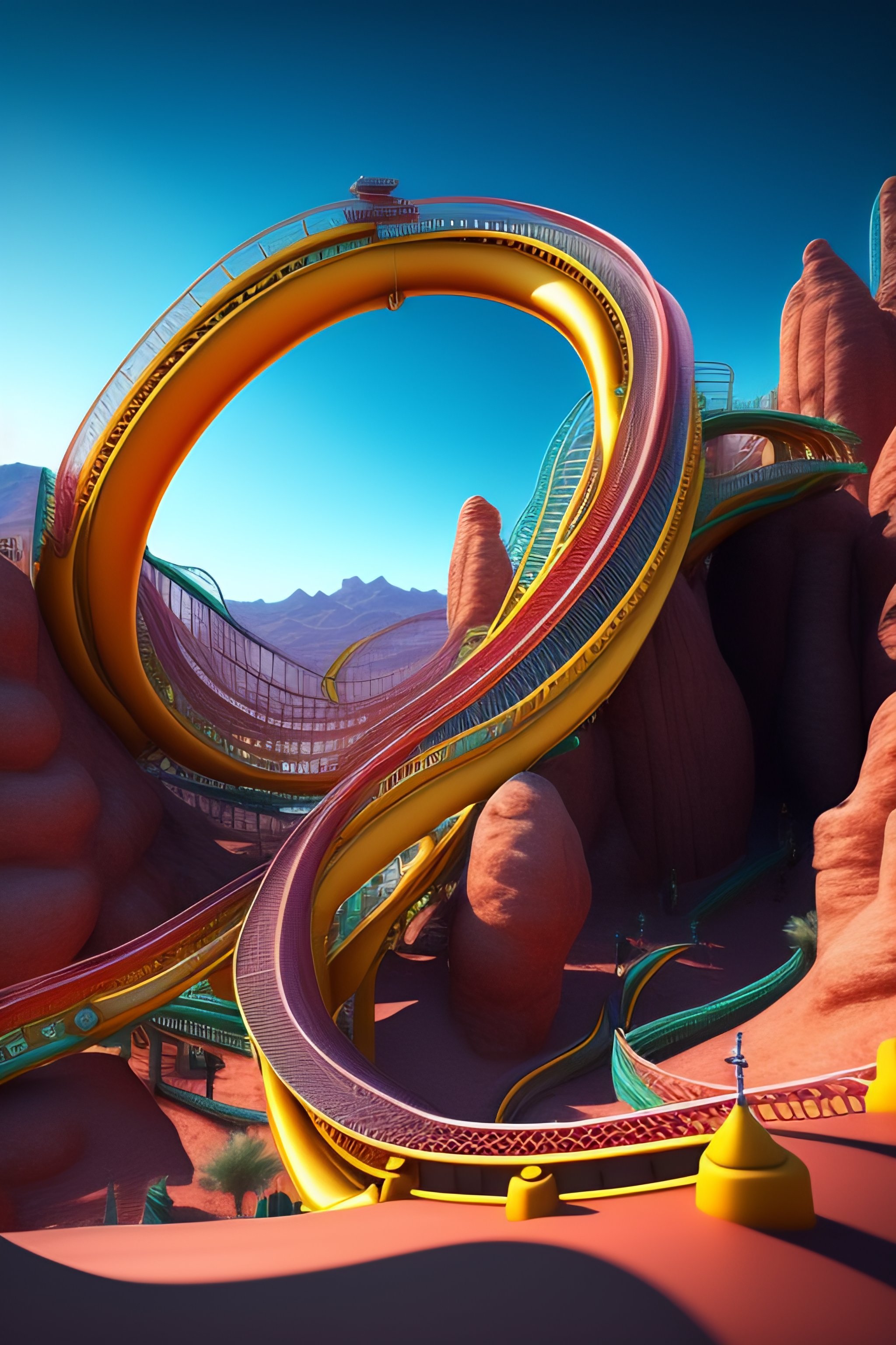 Cartoon Roller Coaster Side View