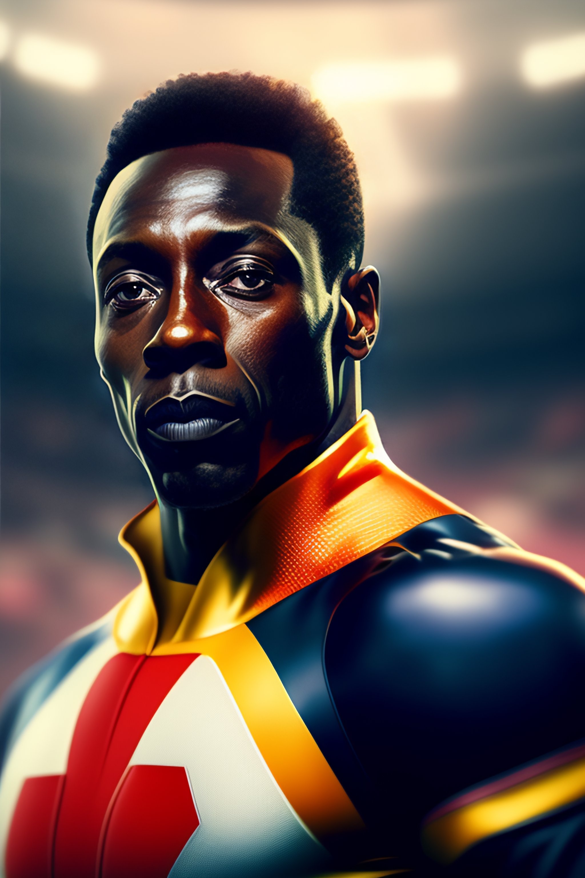 Lexica - Pelé as super hero, intricate, highly detailed, sharp focus ...