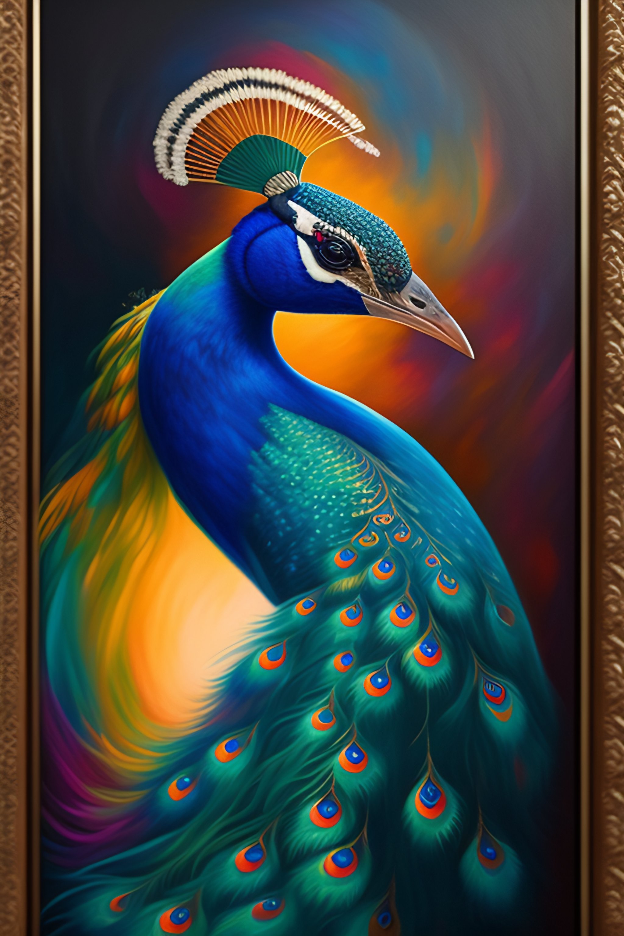 Lexica - Peacock full color painting total body with tail