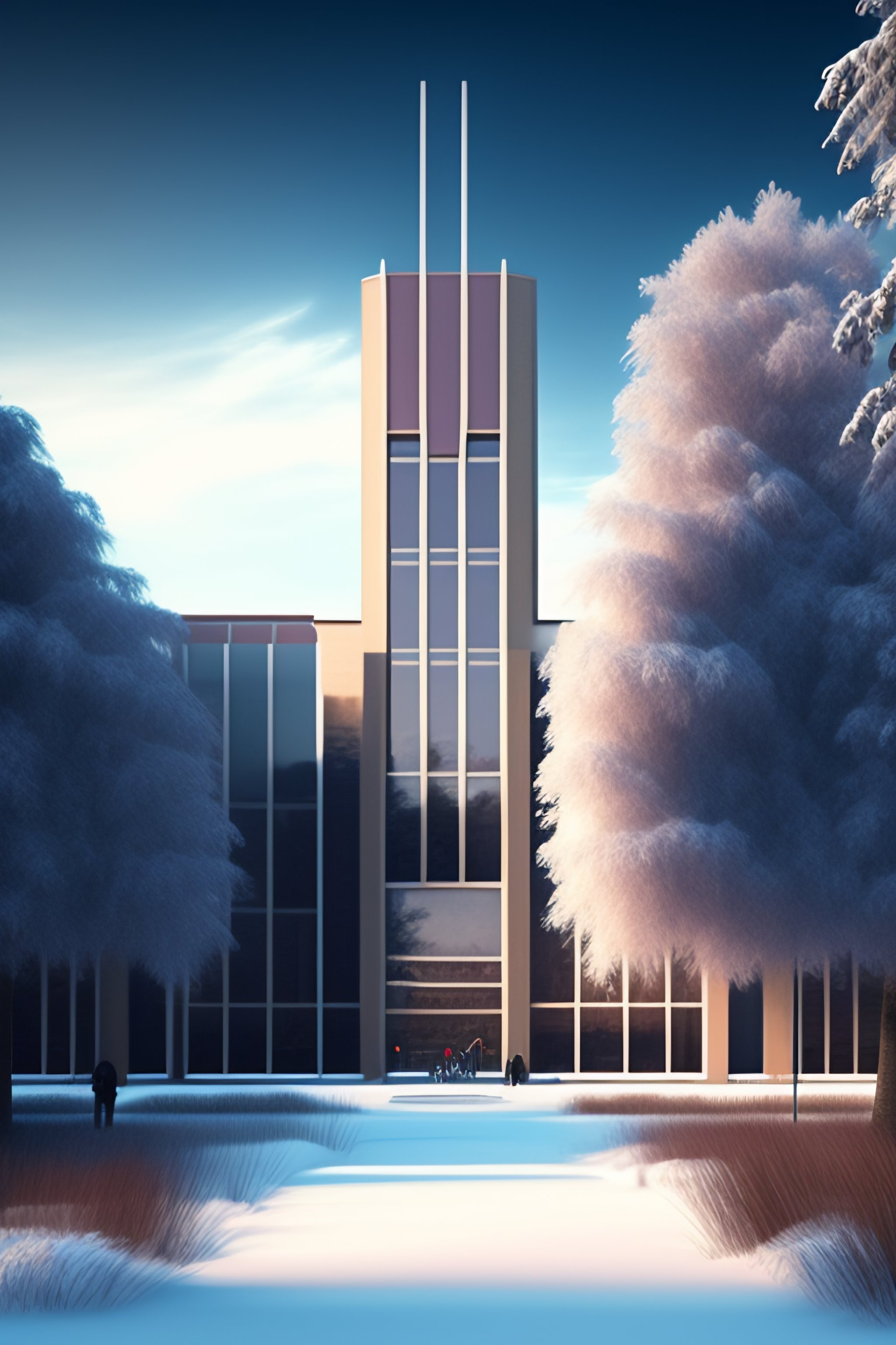 Lexica - Show me the campus of a university in winter