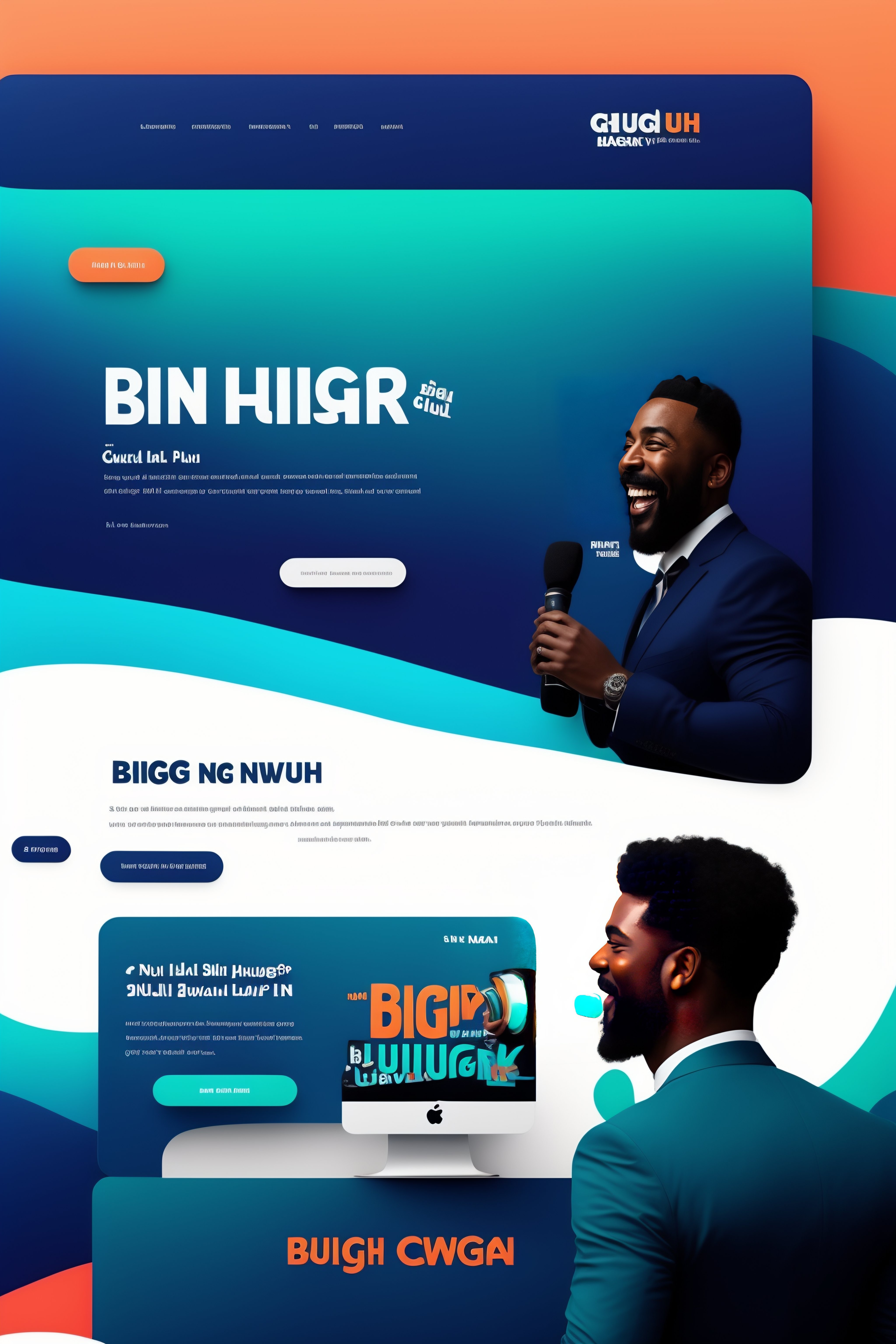 Lexica - Create a UI / UX Landing page for a comedy network called Big ...