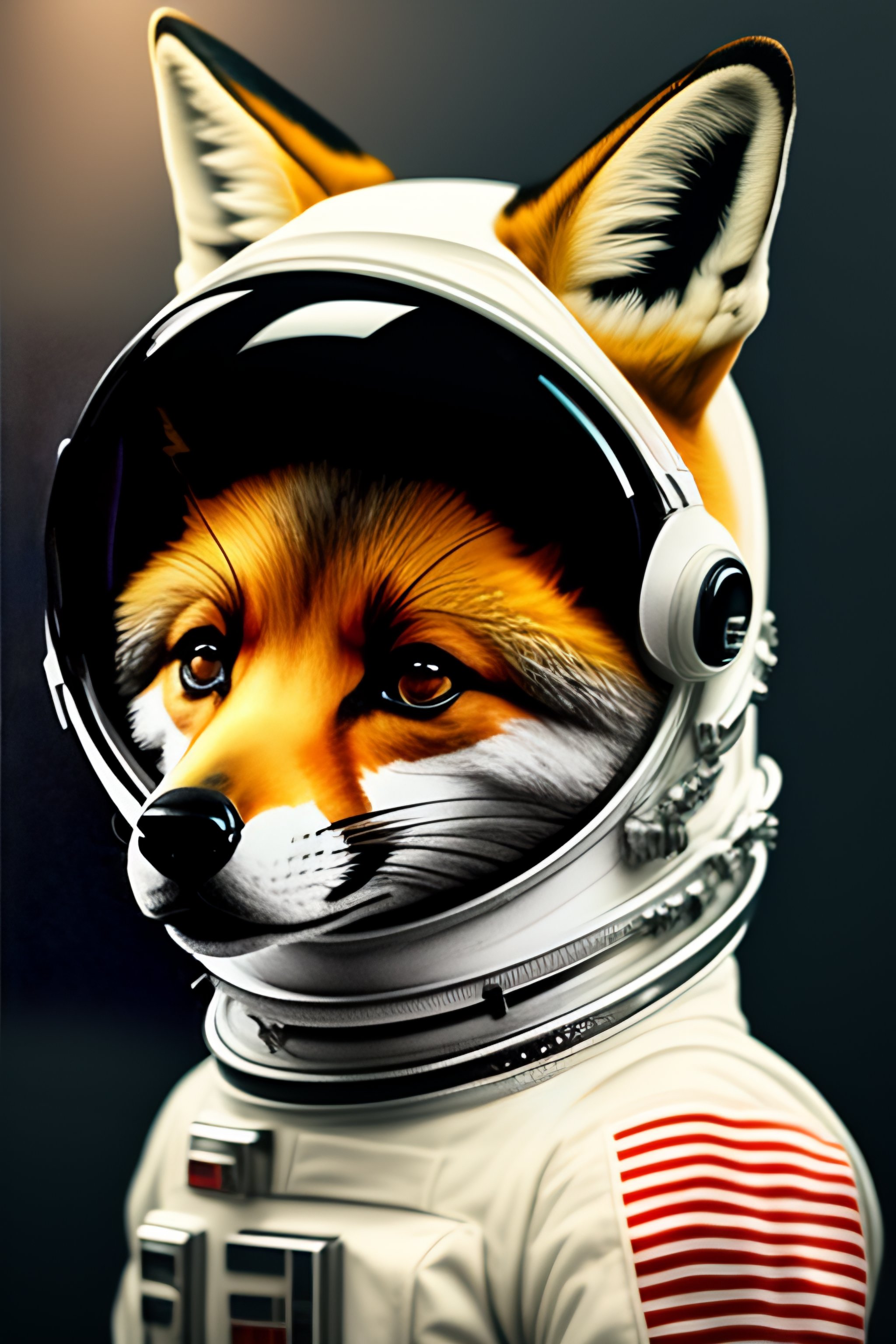 Lexica - Portrait of a cartoon astronaut fox