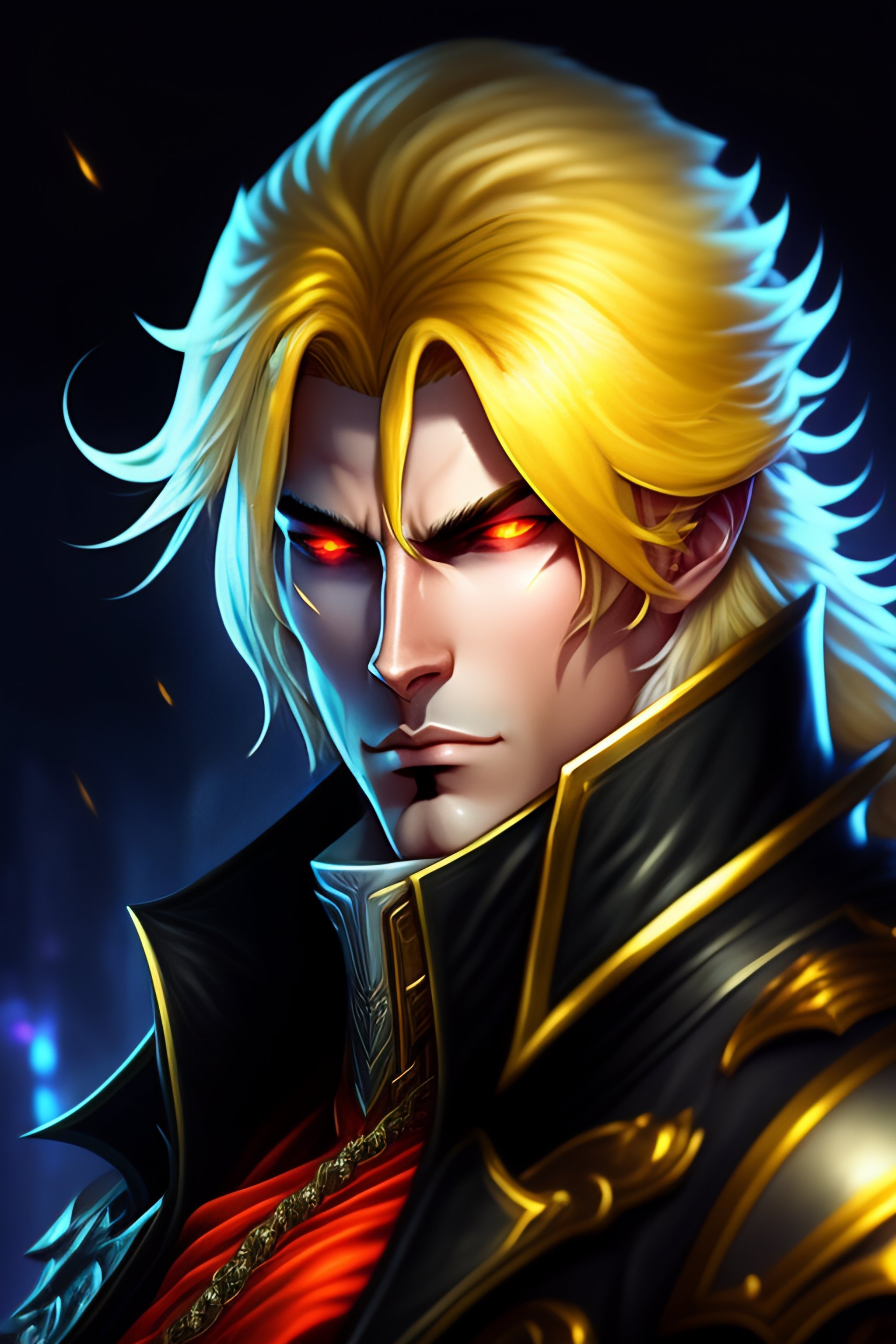 Lexica - Alucard Castlevania blond hair yellow eyes league of legends ...