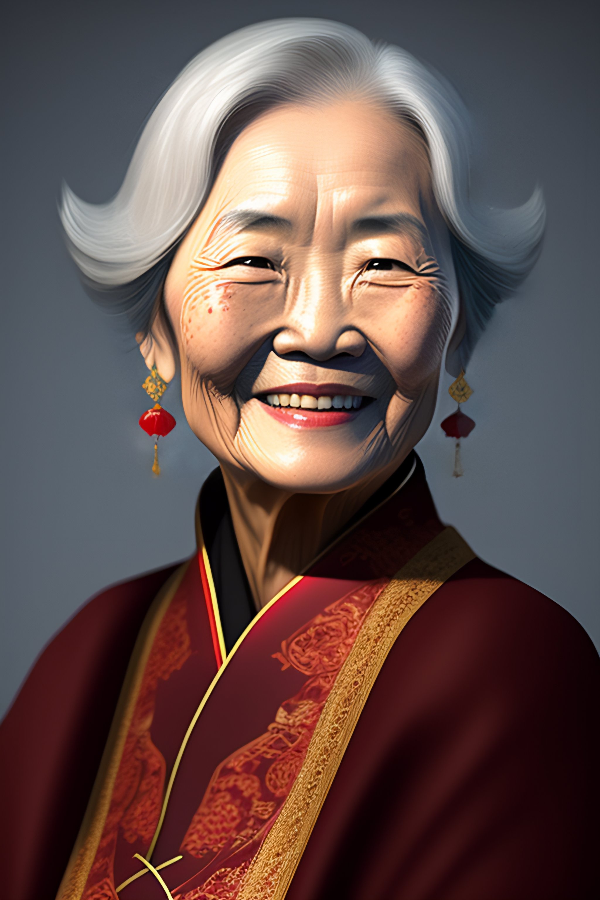Lexica - A low-poly portrait of a beautiful elderly Chinese woman ...