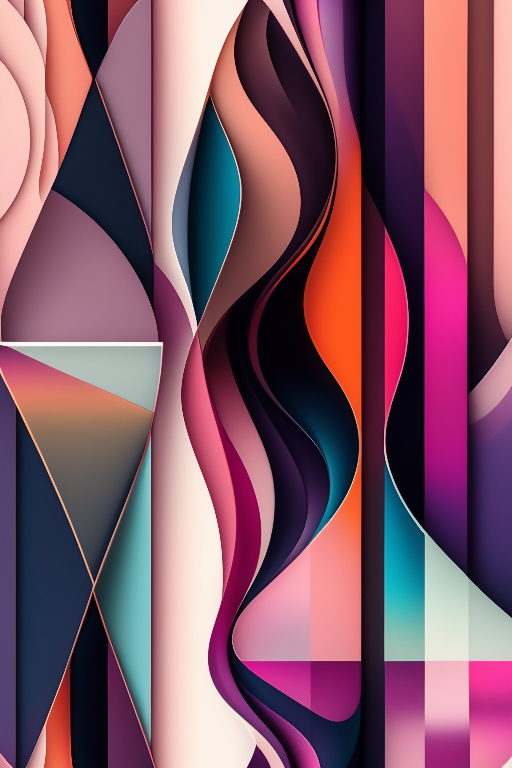 Lexica - Create a feminine, abstract 3D design patterns using a soft color palette and a vintage ...