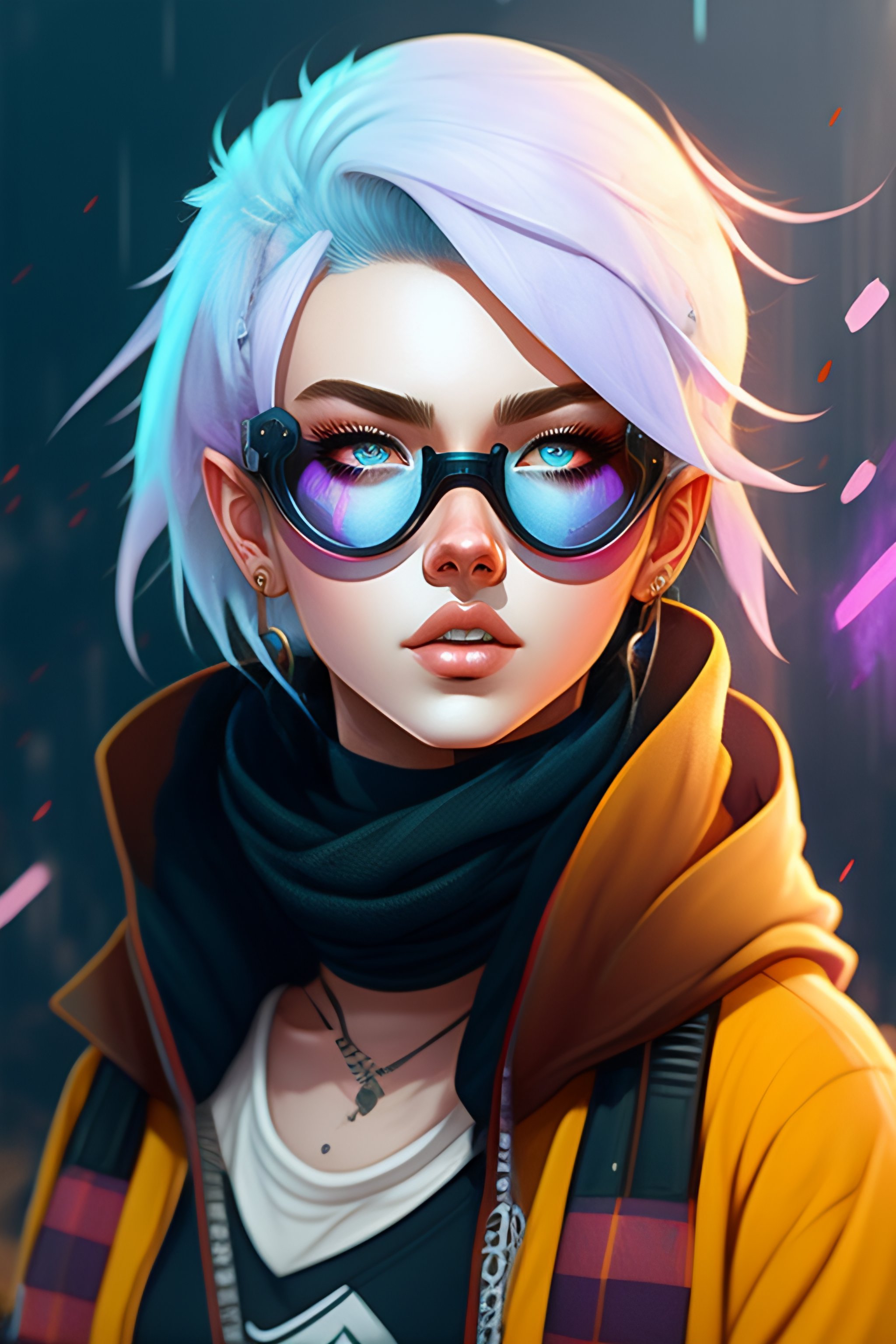 Lexica - Highly detailed portrait of a angry sewer emo punk lady ...