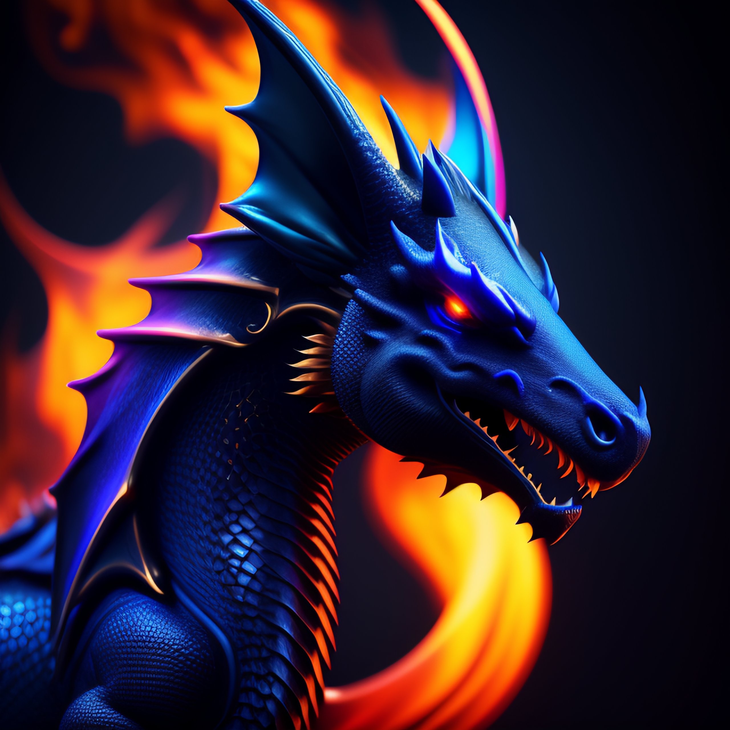 Blue Fire Dragon Hd