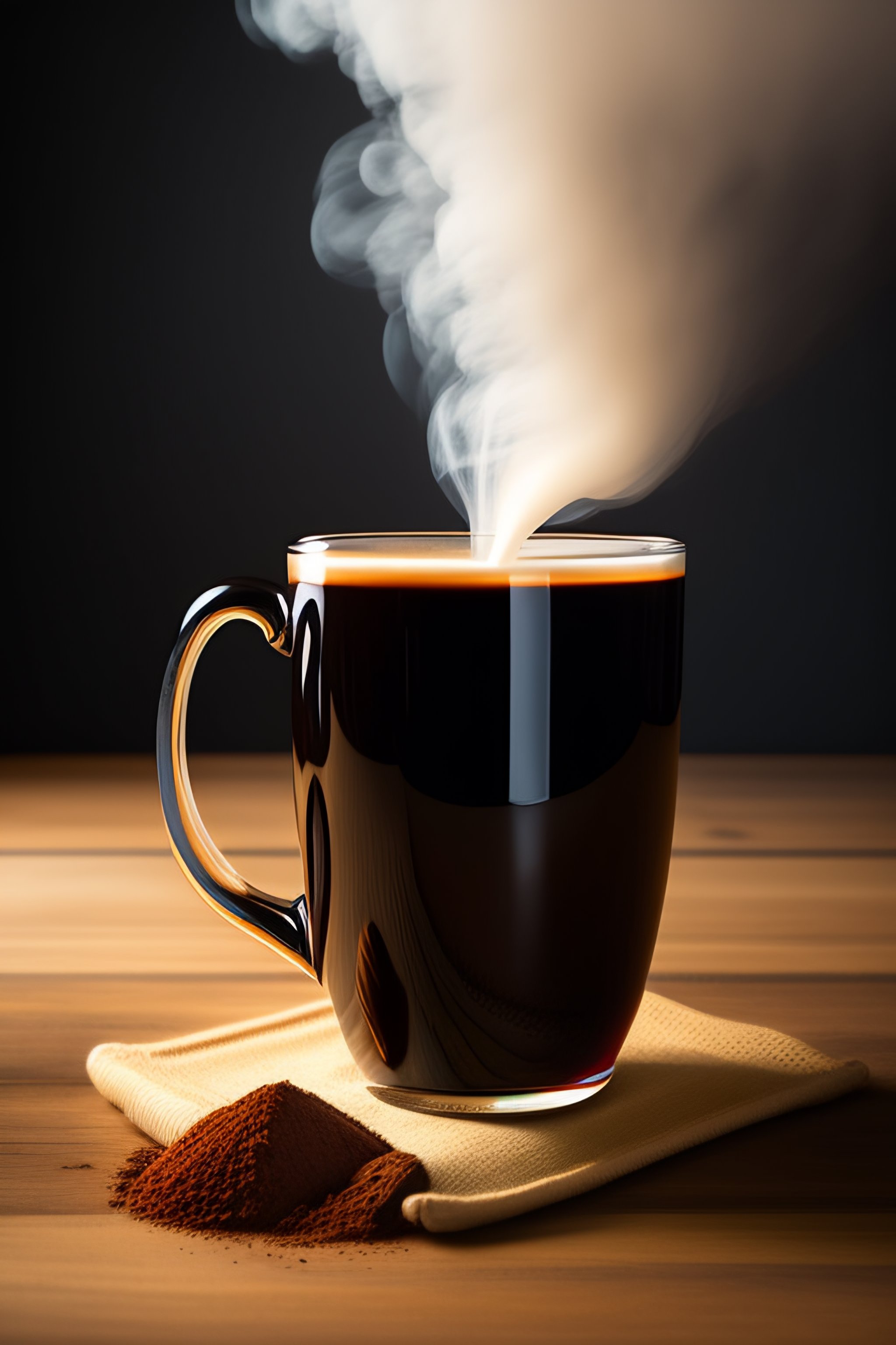 Lexica - Steaming coffee in a mug