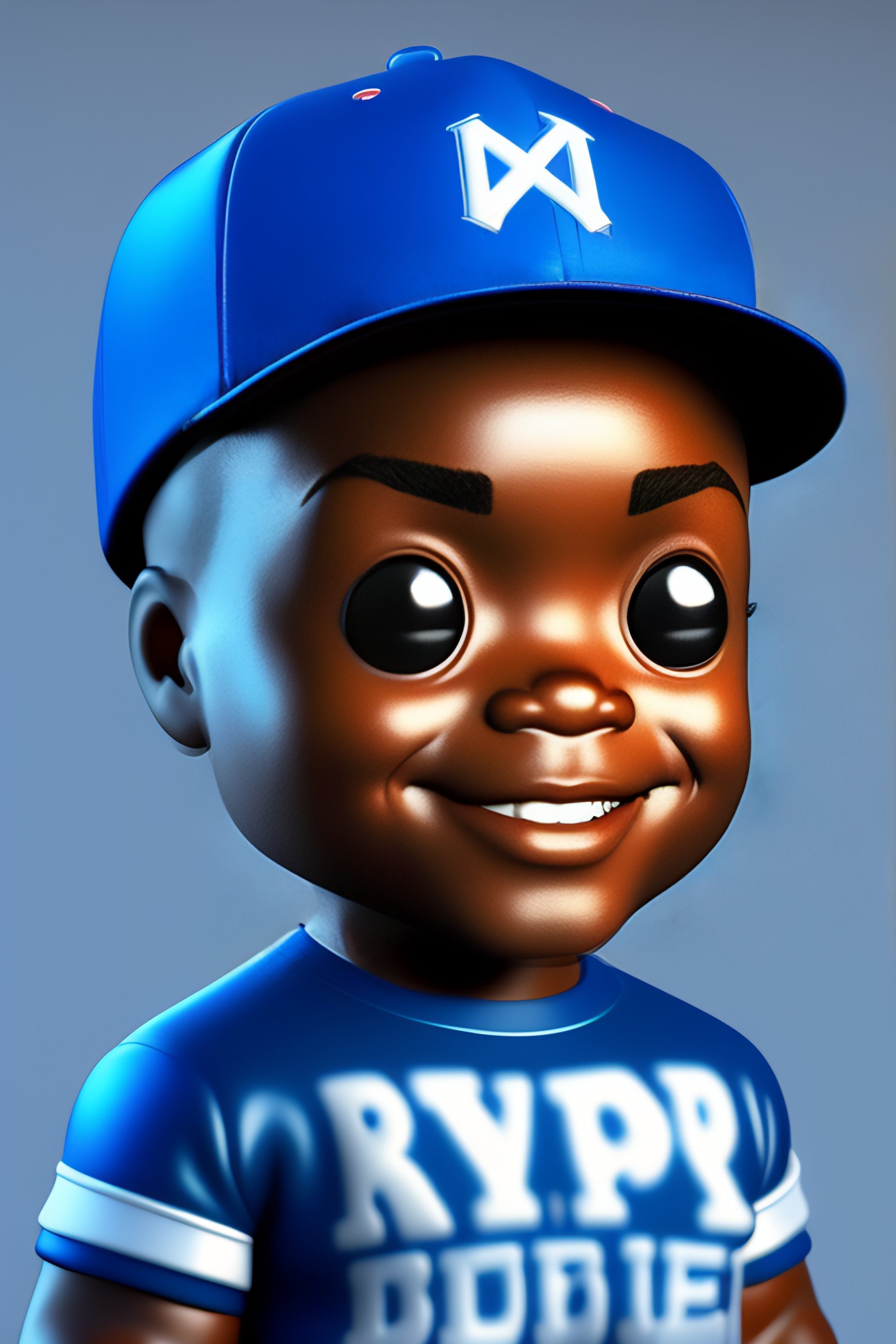 Lexica - 3d render of funko pop rappers light guy blue eyes a little ...