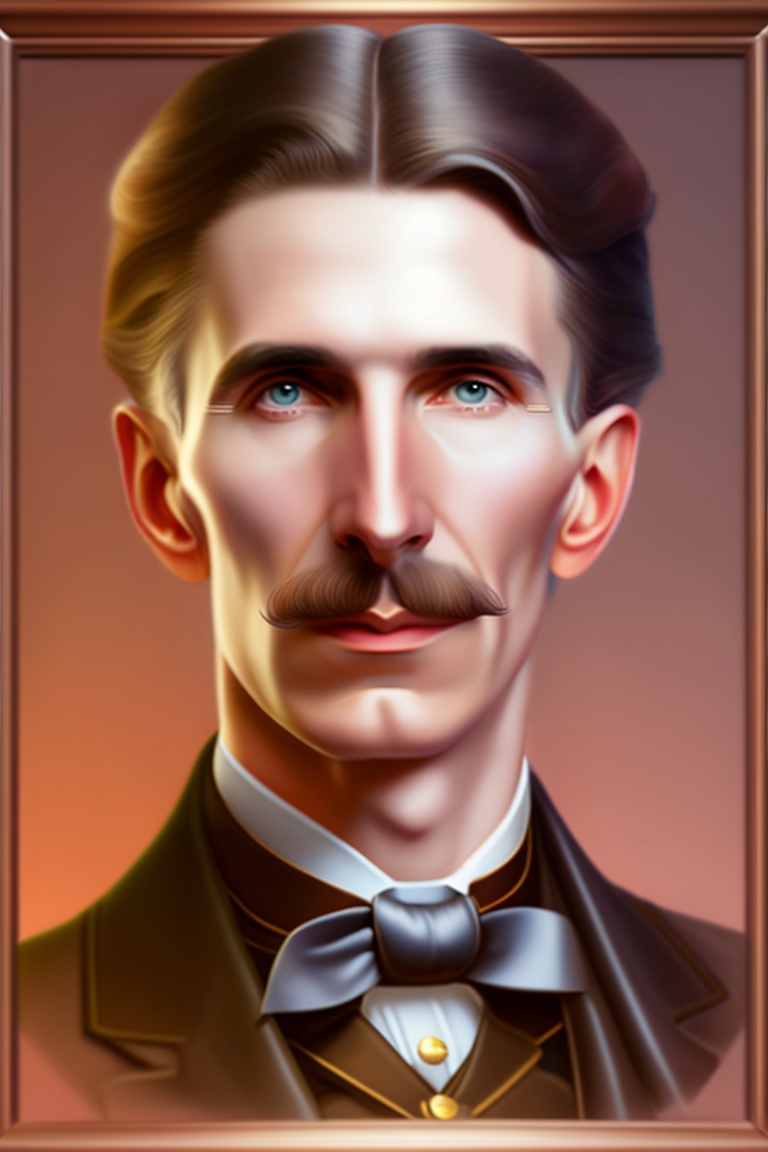 Lexica - Nikola tesla as realistic portrait, symmetrical, highly ...