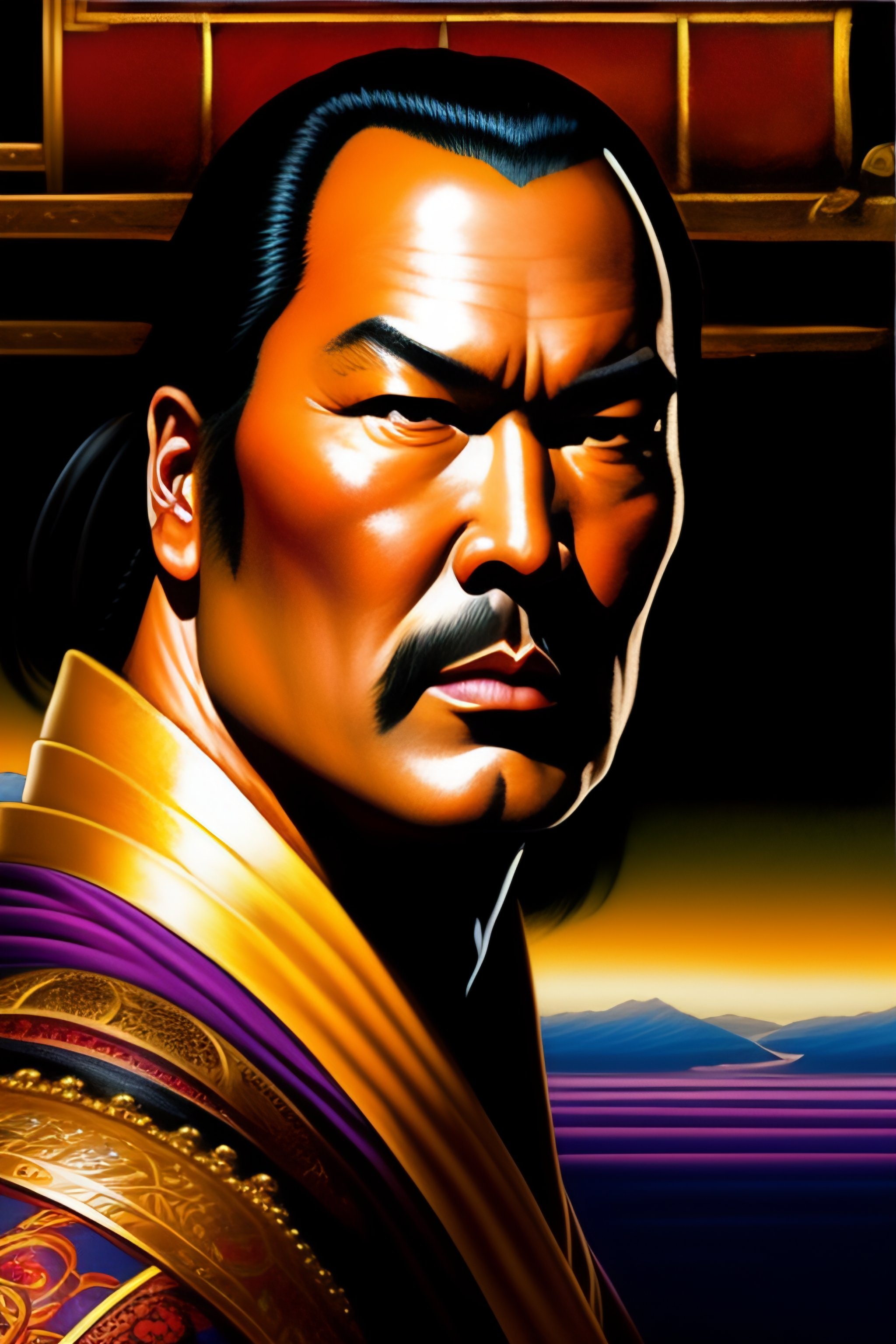 Lexica - Poster of steven seagal as a samurai, by yoichi hatakenaka ...