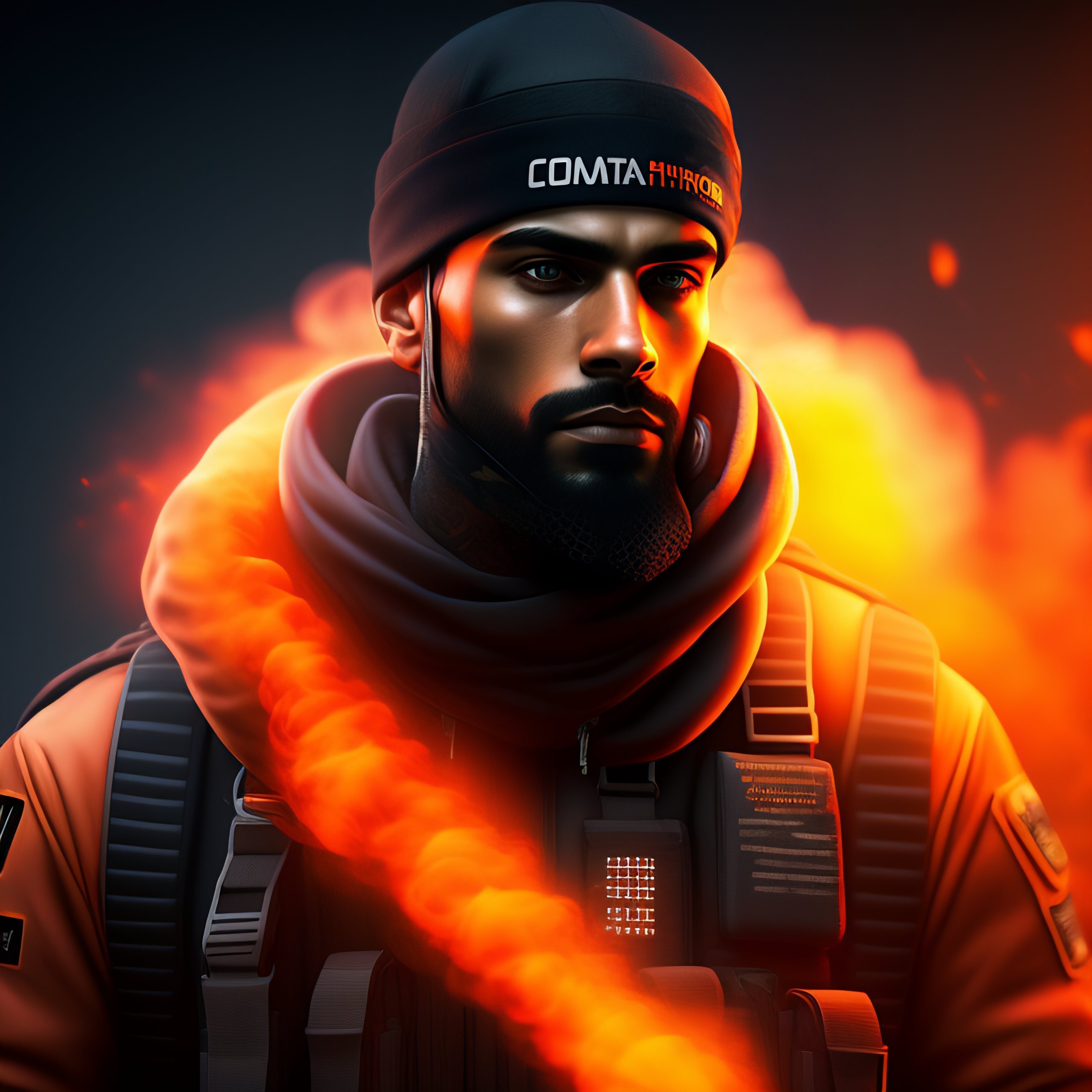 Lexica - CS-GO terrorist man, with bandana, tattoo in the body ...